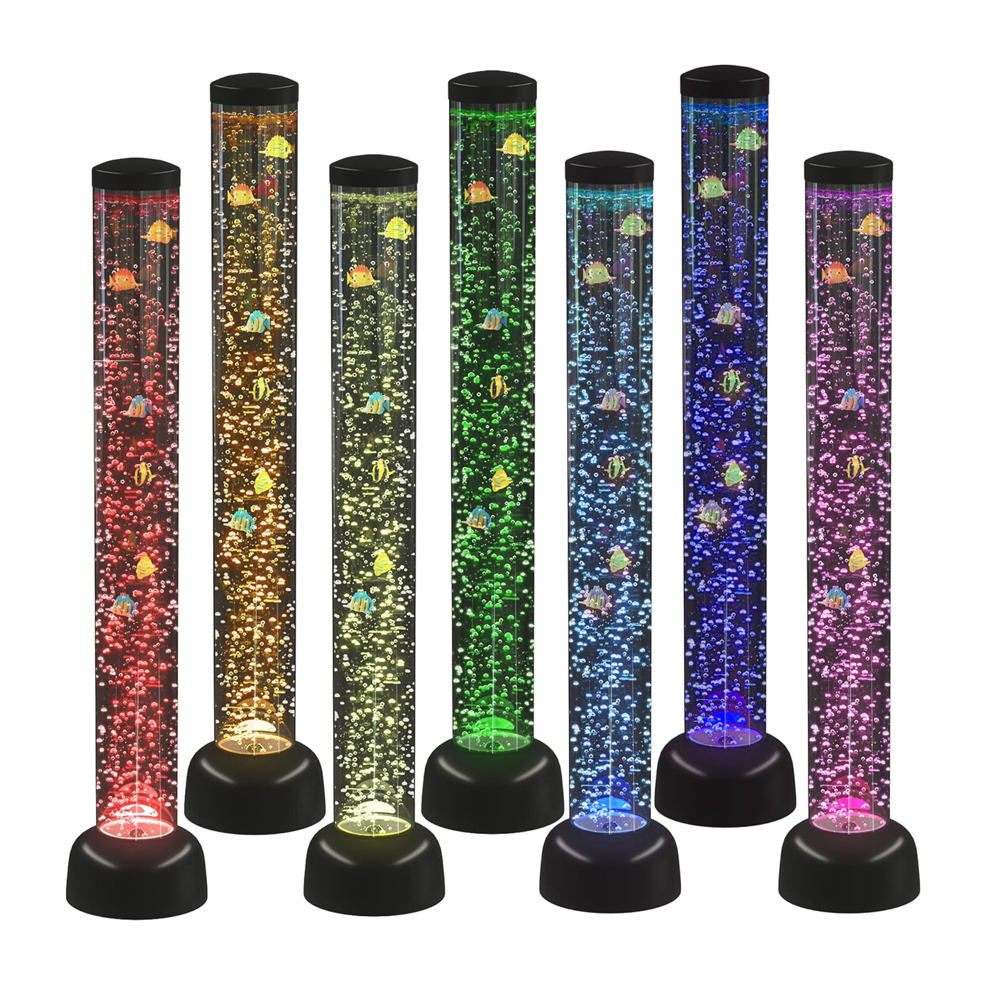 Trinx Jakub 3.3ft Sensory Bubble Fish Tube Lamp with Remote Control – 7 ...