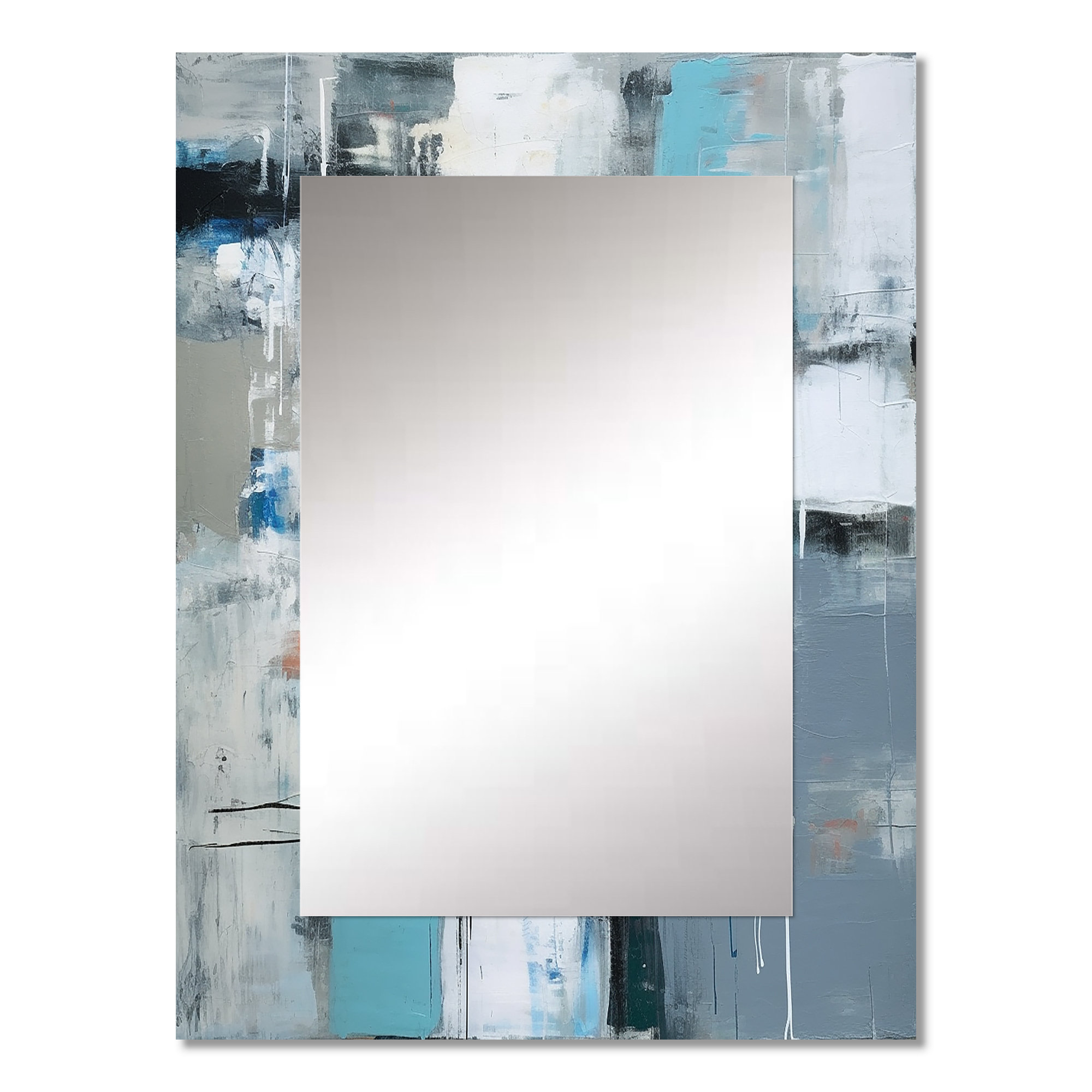 Ivy Bronx Serene Subtility In Abstract Light Blue - Modern Rectangular ...