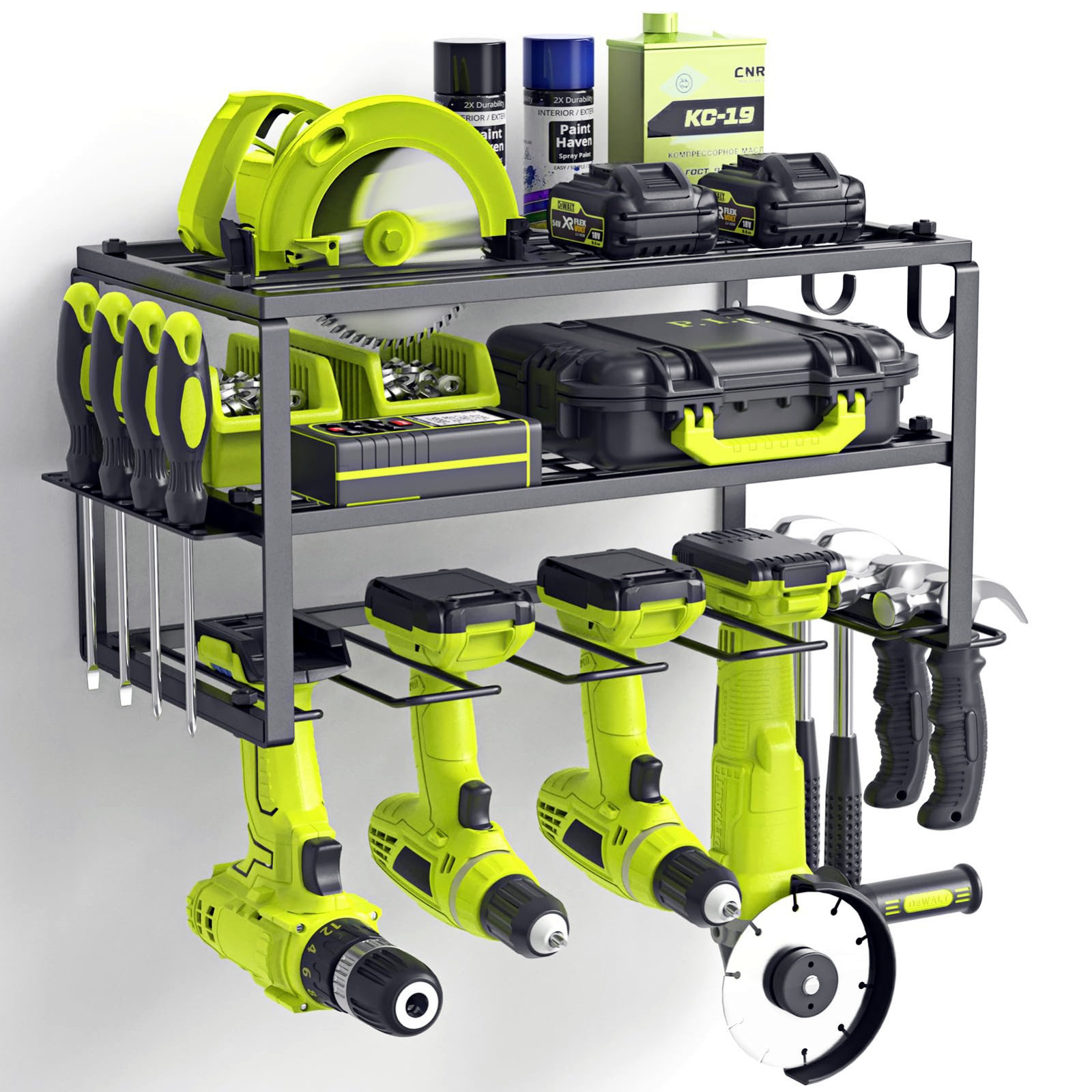 Bisiot Power Tool Organizer Floating Tool Shelf Wall Mounted | Wayfair