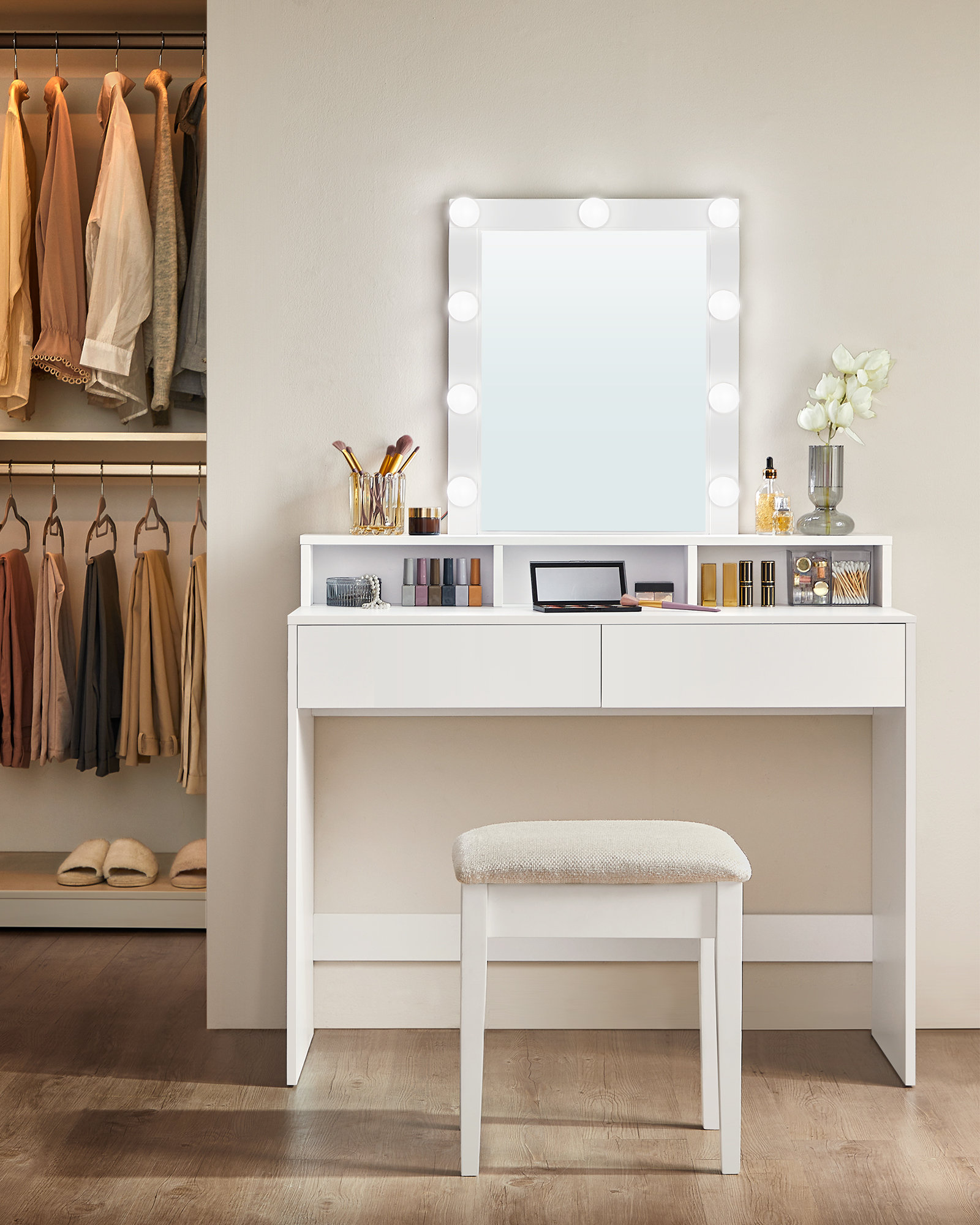 17 Stories Atila Dressing Table with Mirror & Reviews | Wayfair.co.uk