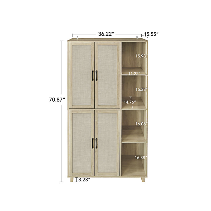 Bay Isle Home™ 4 Door Storage Cabinet with 4 Shelves | Wayfair