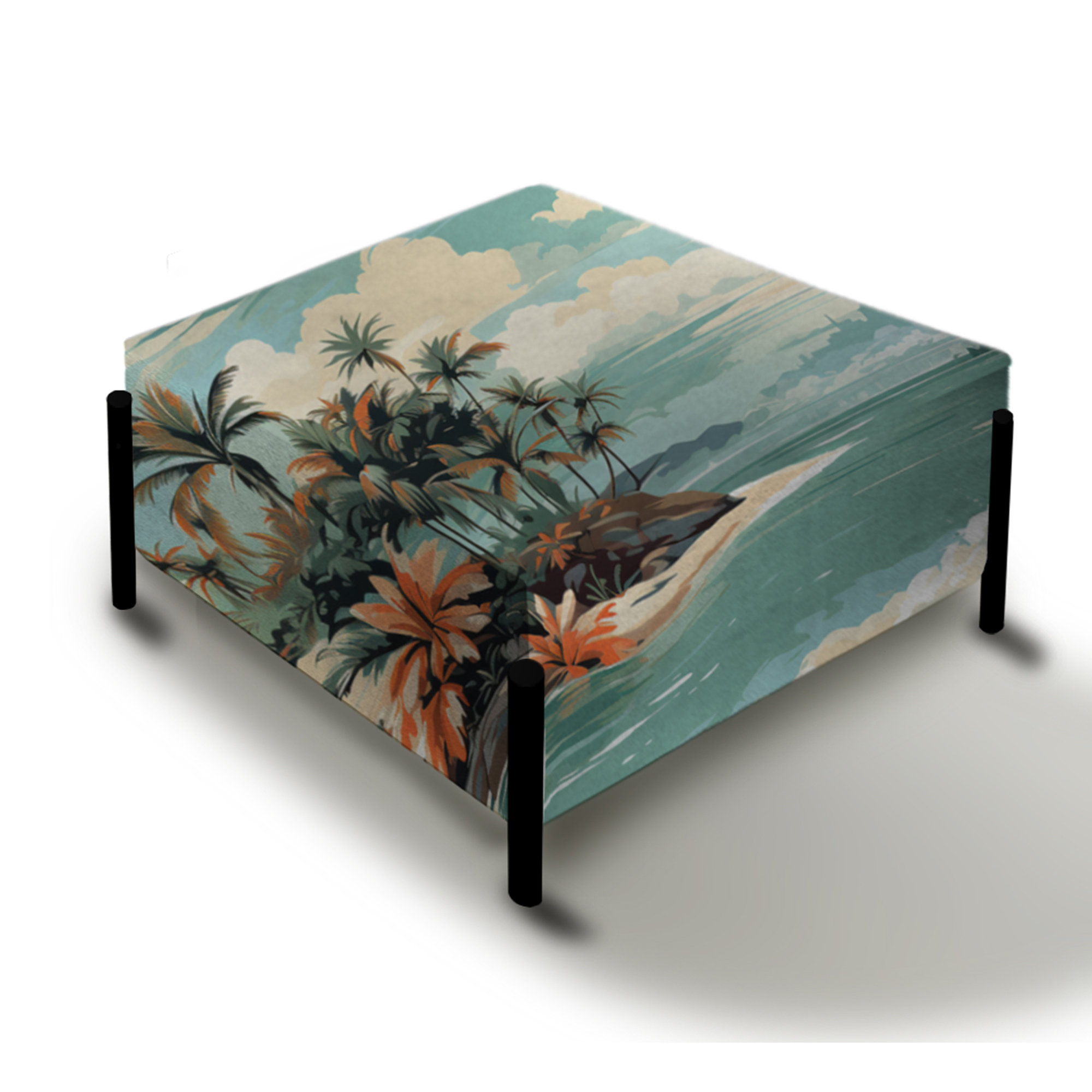 Design Art Coastal Vision Tropical Pattern - Tropical Large Square ...