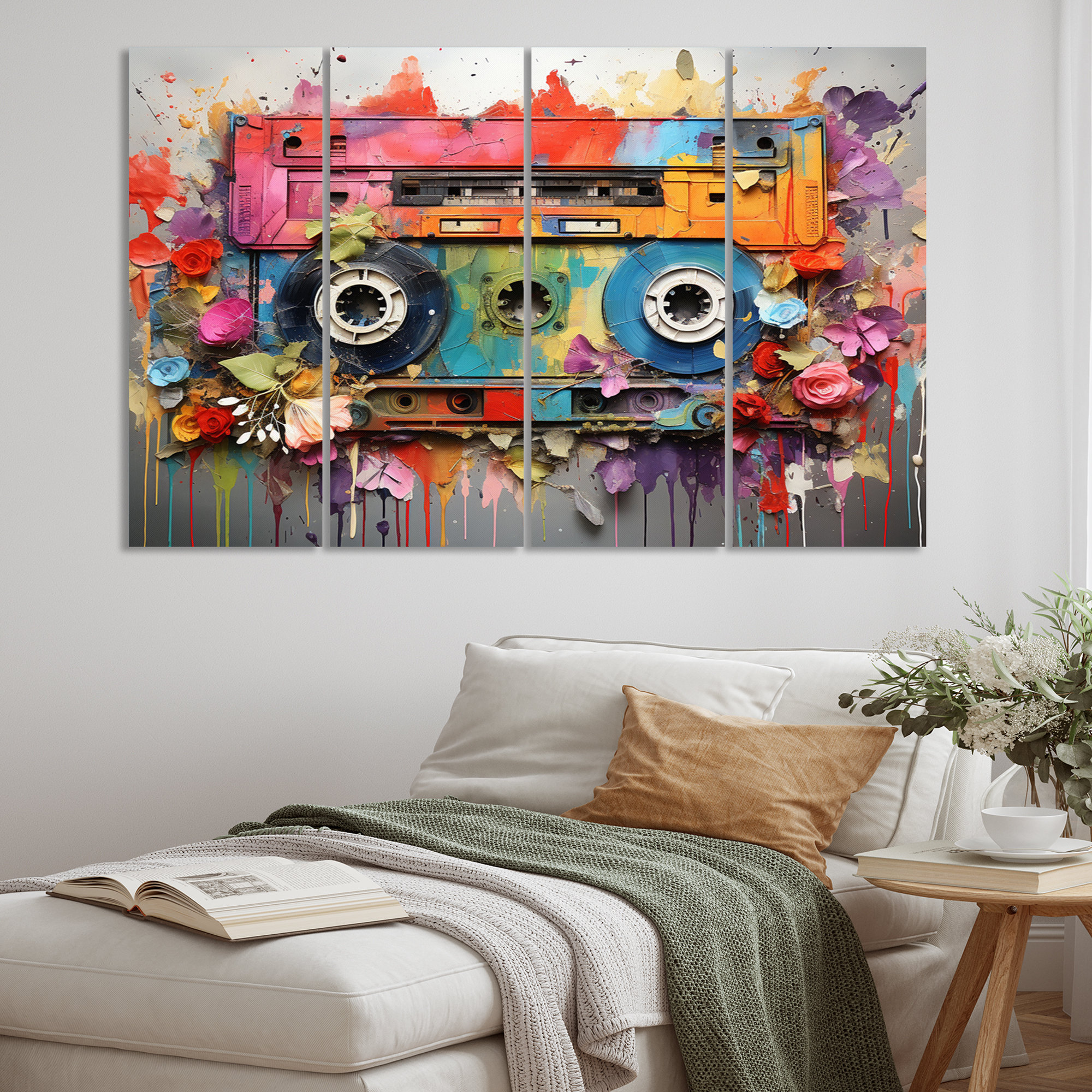 Design Art Cassette Tapes Faded Melodies I - Music Wall Art Living Room ...