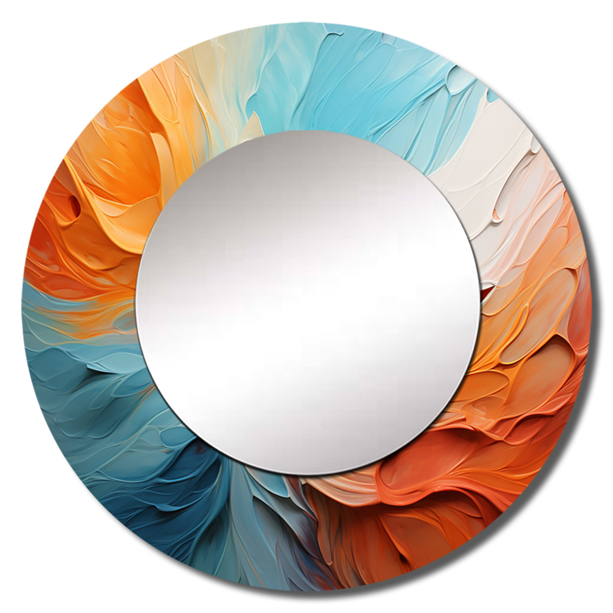 Design Art Teal Orange Bold Abstract Flow Collage I - Abstract Collages ...