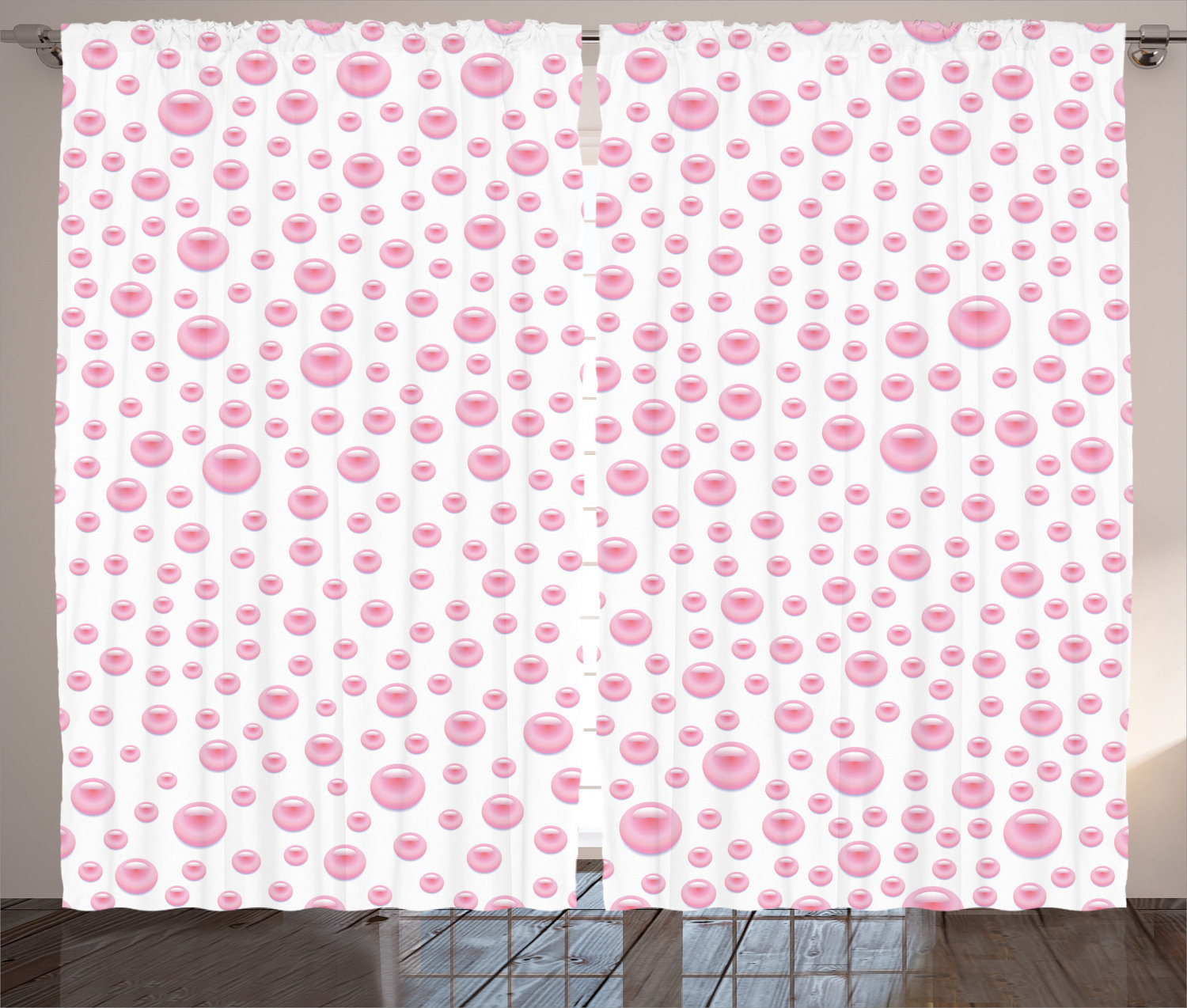 East Urban Home Pearls Polka Dots Semi-Sheer Rod Pocket Curtain Panels ...