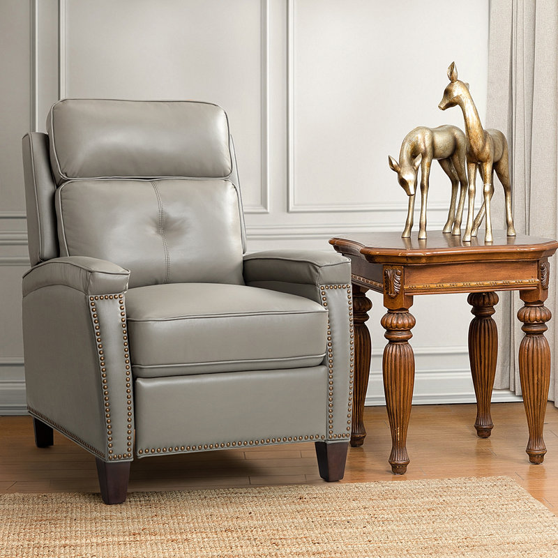 Three Posts™ Glendale Heights 31" Wide Genuine Leather Manual Club ...