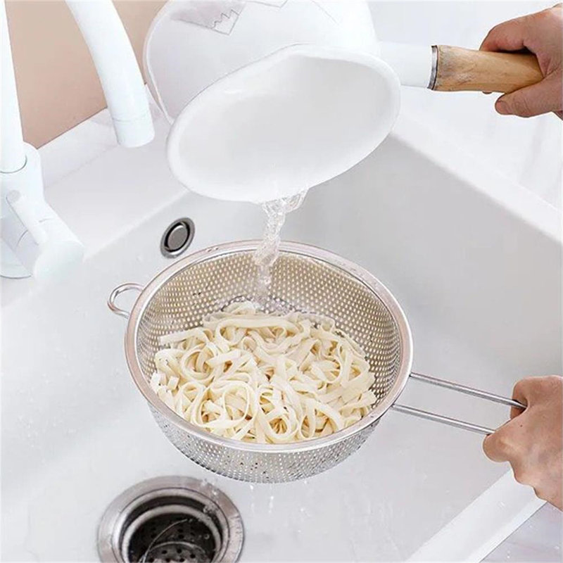 BETOFUL Stainless Steel Basin Colander with Handle Kitchen Strainer ...