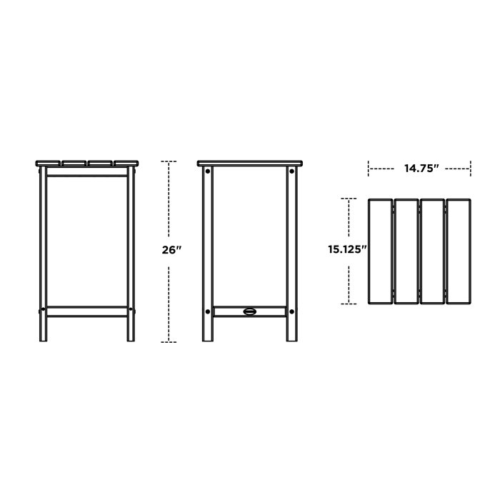 POLYWOOD® Long Island 26" Counter Side Table & Reviews | Wayfair