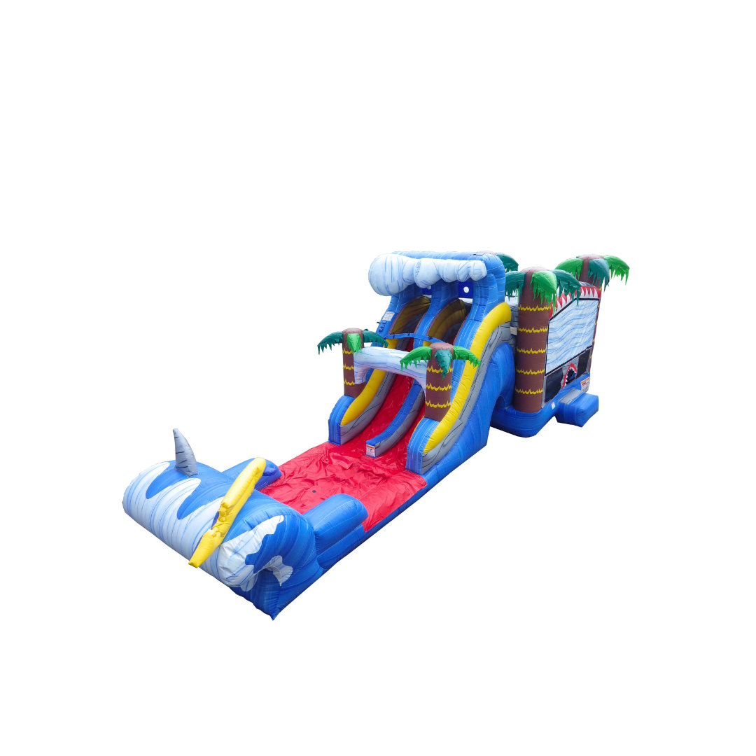 JumpOrange Shark Commercial Grade Bounce House Water Slide with Splash ...