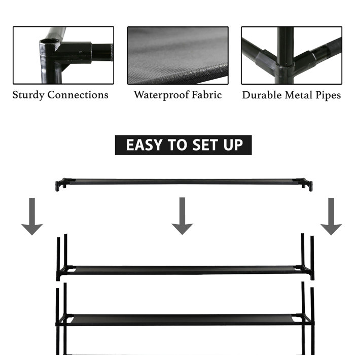 Rebrilliant 6 Tier Adjustable Fabric Shoe Rack Storage Organizer ...