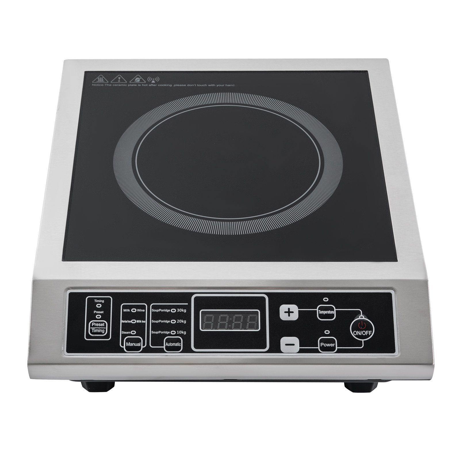 OUKANING 3500W Professional Countertop Stainless Steel Induction ...