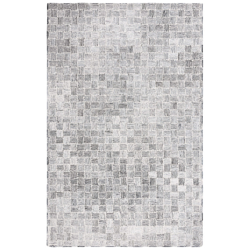 Gracie Oaks Tonnia Hand Tufted Wool Pile And Cotton With Latex Plaid ...