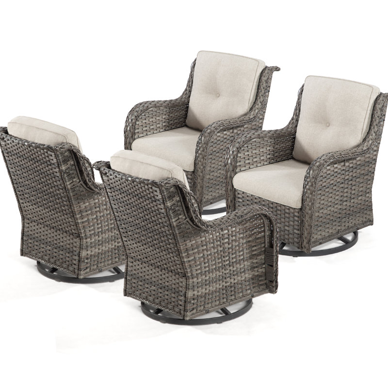 Wildon Home® Ivandell Swivel Patio Chair with Cushions | Wayfair