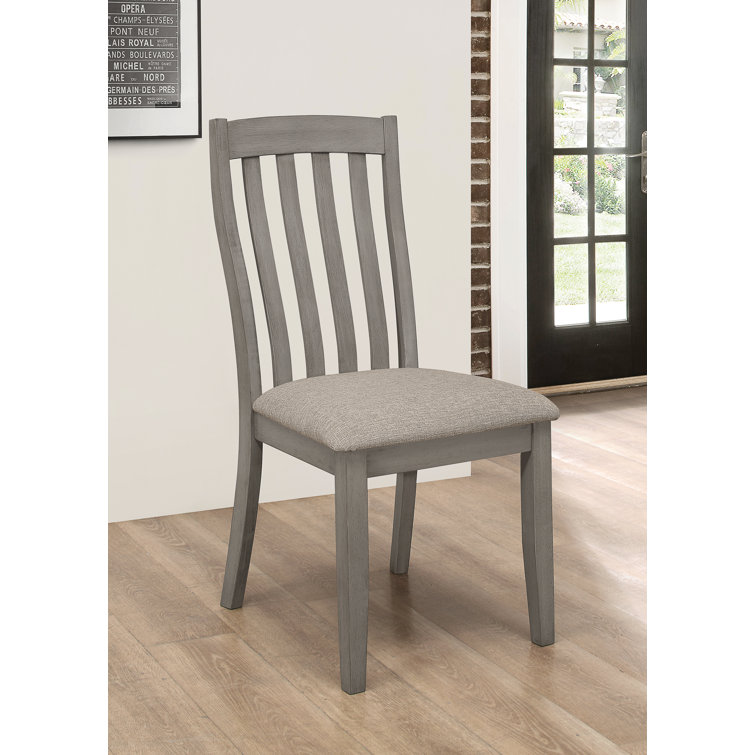 Lark Manor Ambo Fabric Slat Back Side Chair in Gray & Reviews | Wayfair