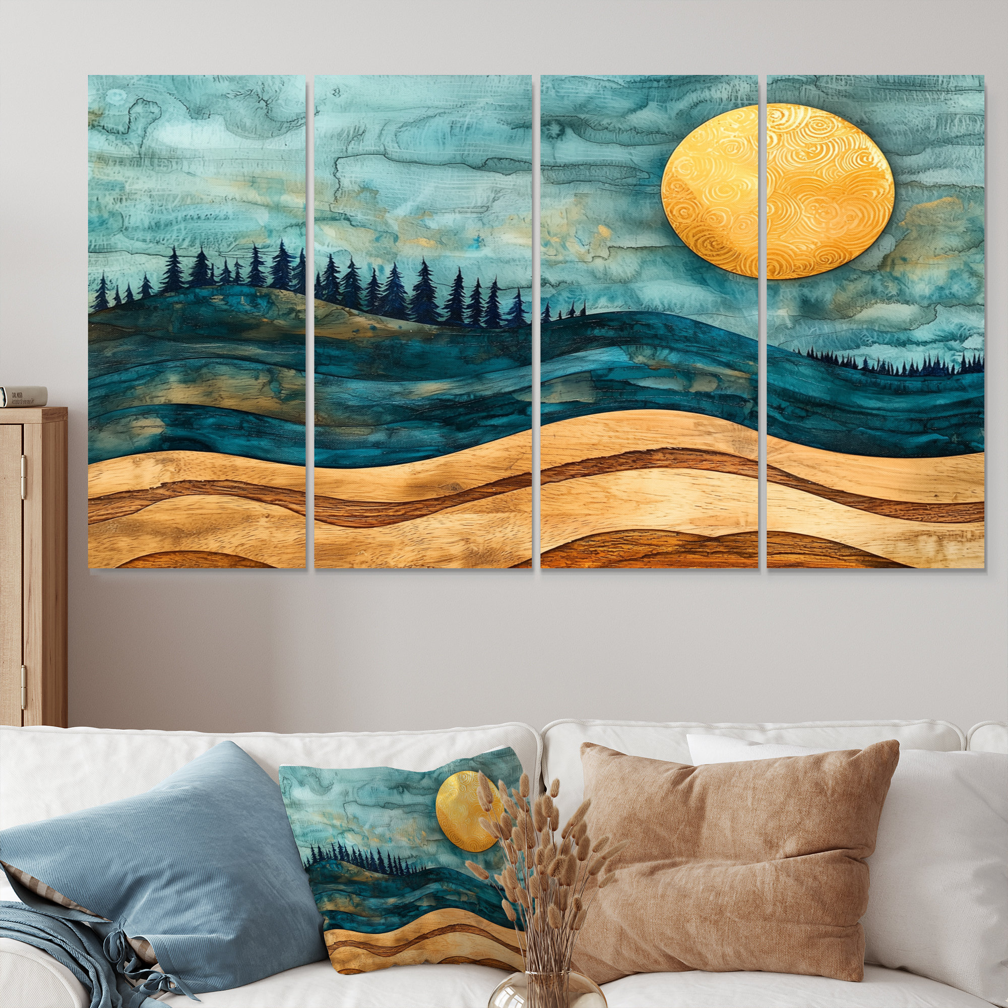Millwood Pines Sahara Landscape Amber River Colors II - Wall Art - Wal ...