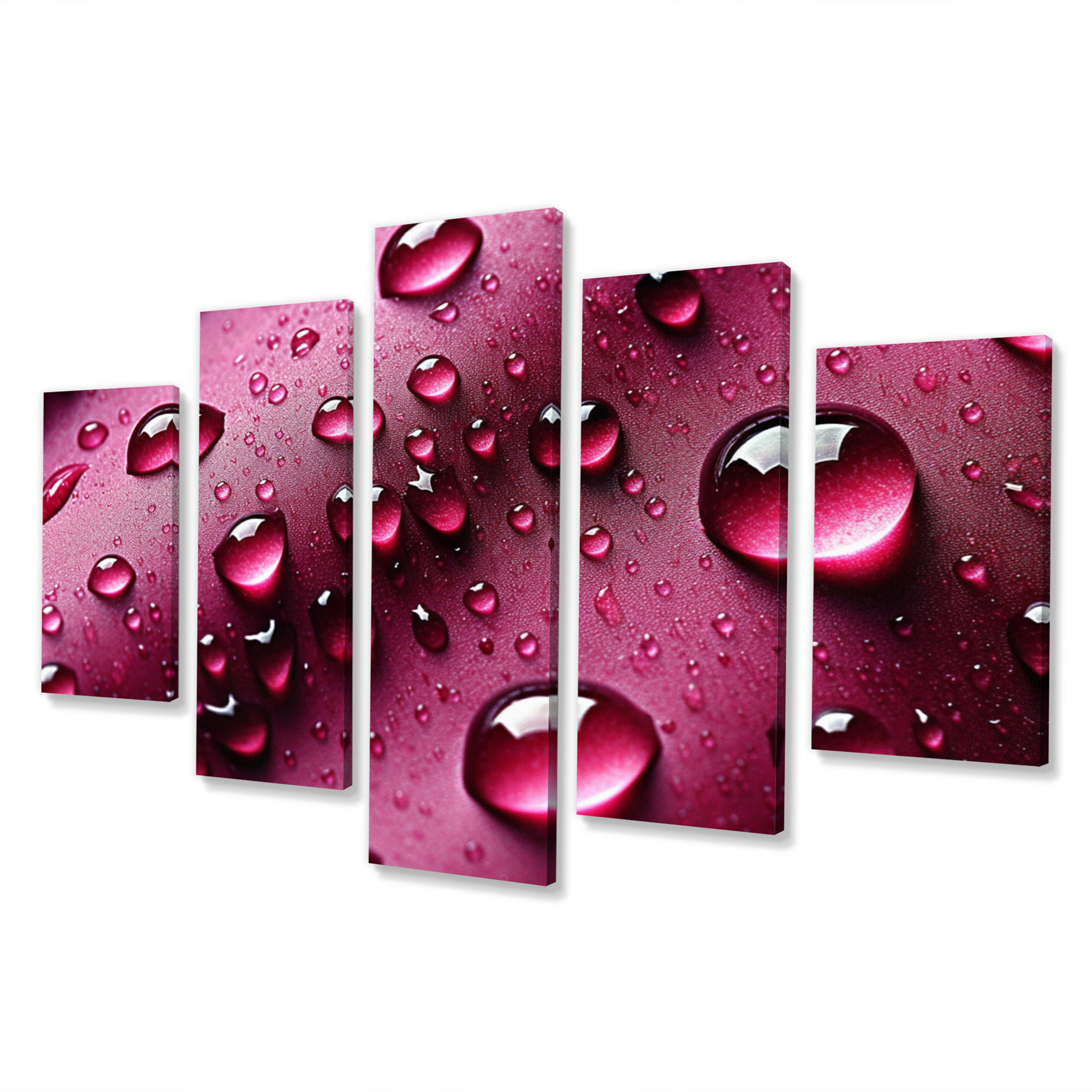 Ebern Designs Red Rose With Raindrops On Black VIII - Raindrops Canvas ...