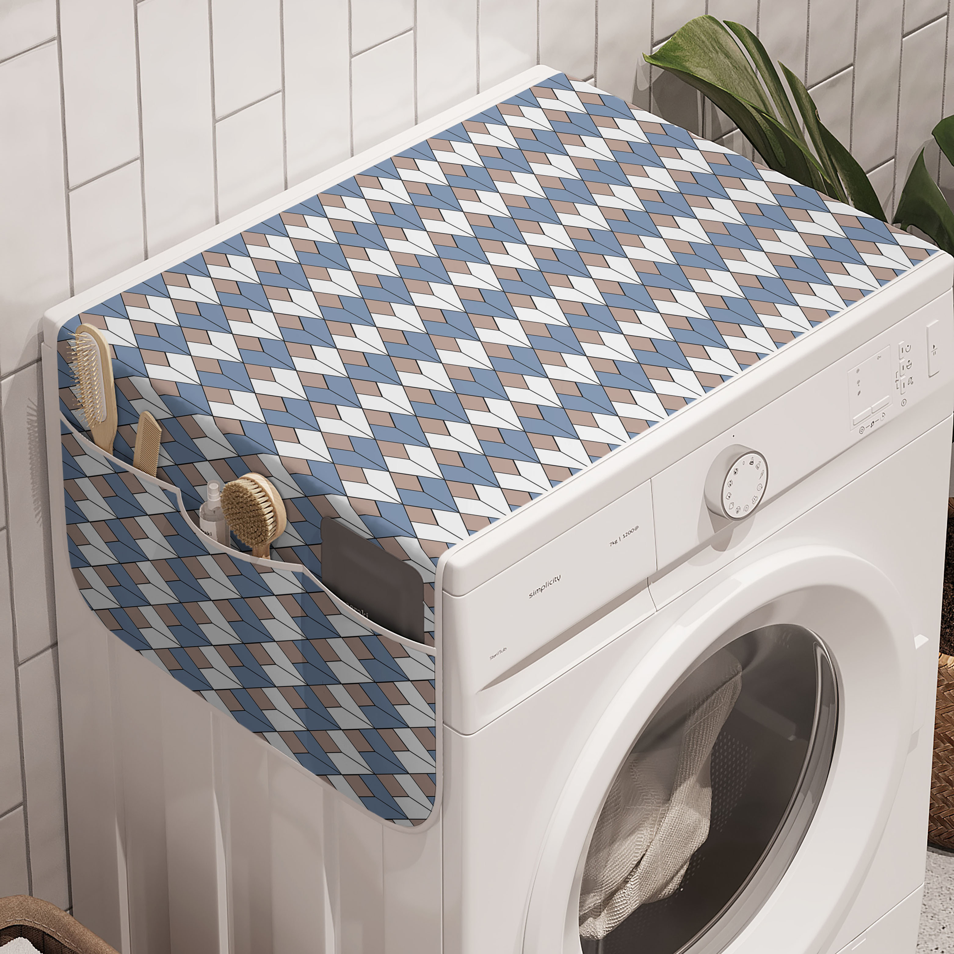 East Urban Home Geometric Washing Machine Organizer Pack of 2 47" x 18. ...