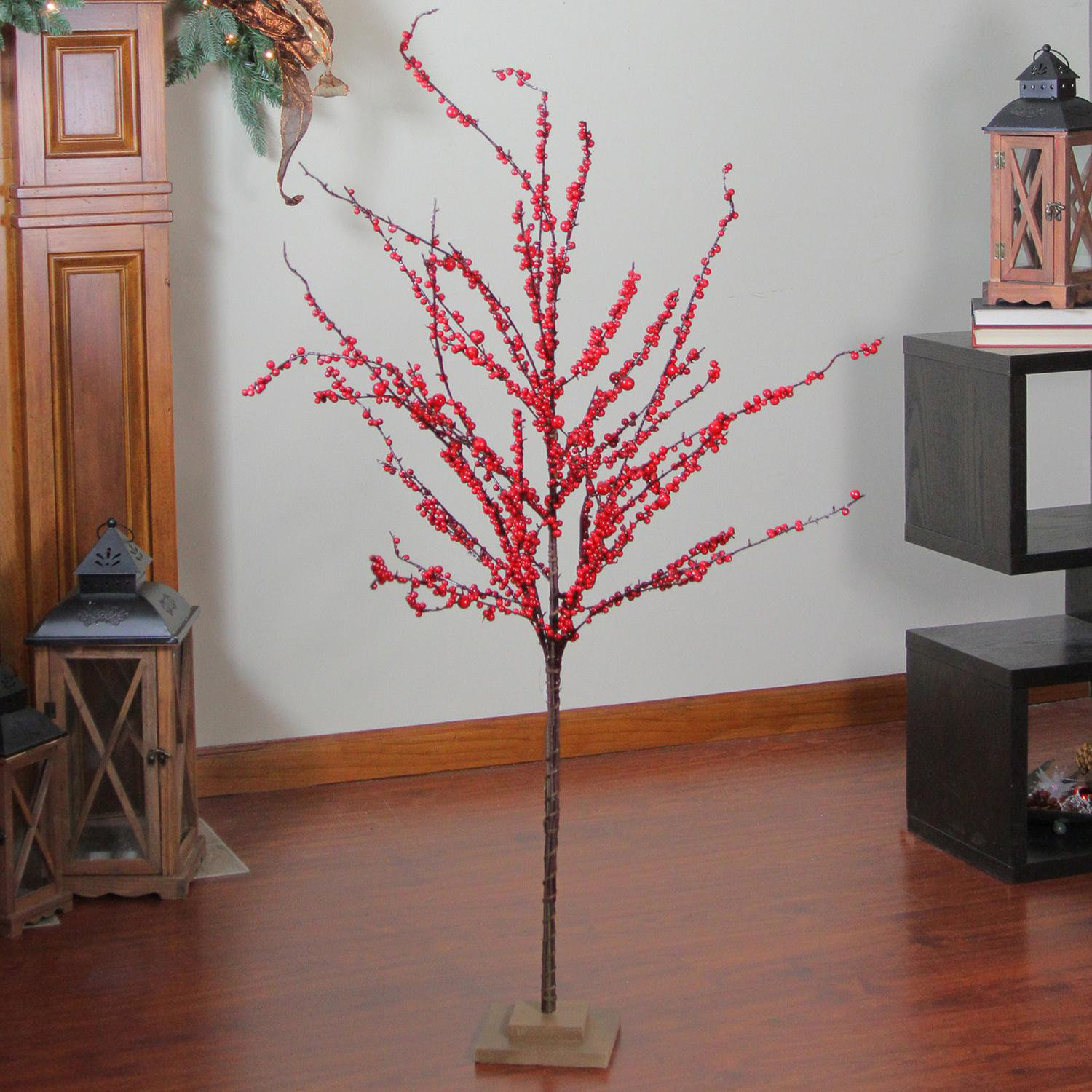 Northlight Seasonal 50" Artificial Red Berry Christmas Twig Tree Unlit ...