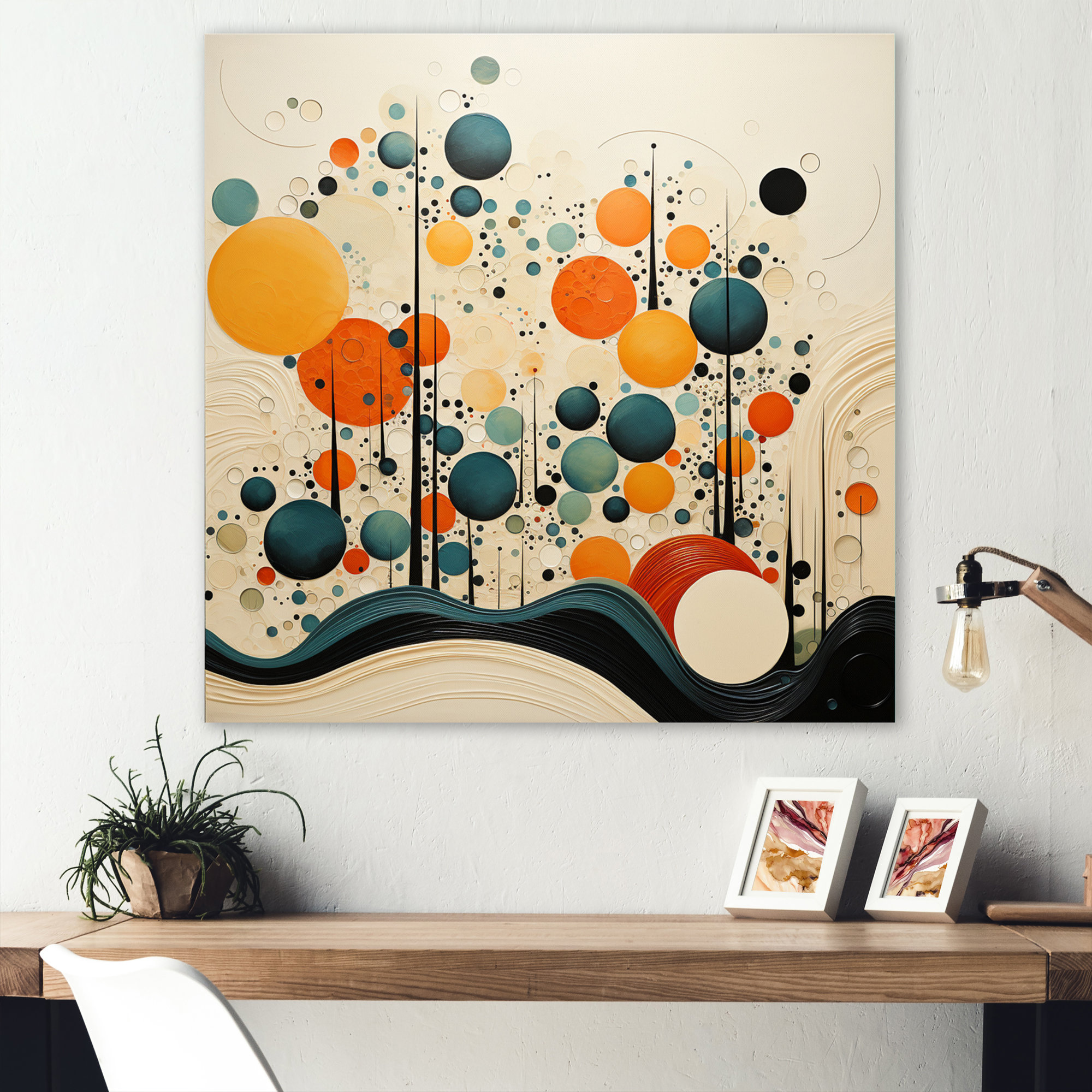 George Oliver Orange Mid Century Organic Harmony II - Mid-Century Metal Wall Decor - Wayfair Canada
