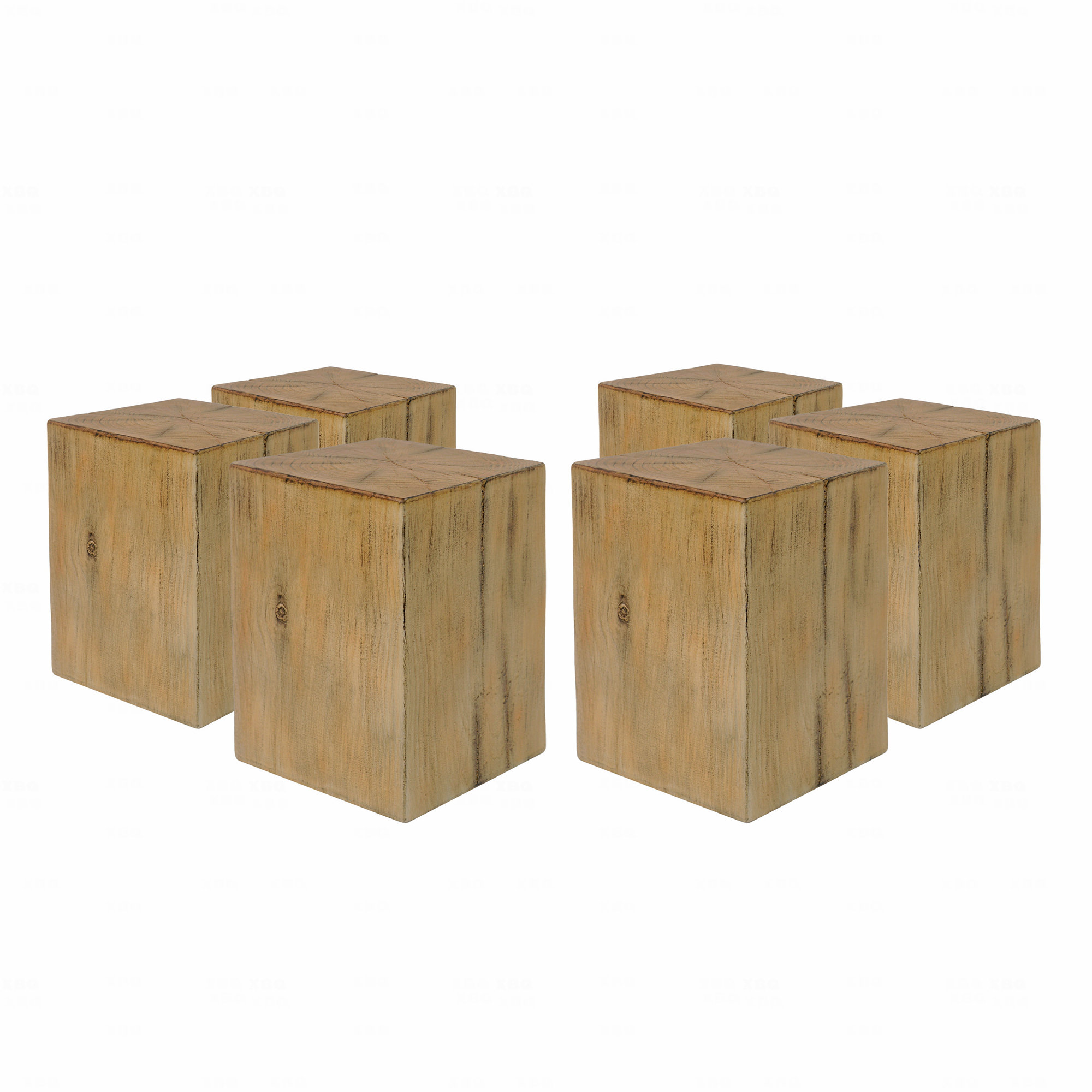 17 Stories 18"H Wood-Look Square-Column MGO Patio End Table, Wood-Like ...