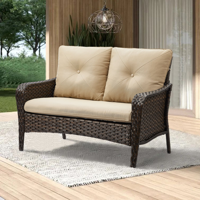 Winston Porter Jacqulina 52.5'' Wicker Outdoor Loveseat | Wayfair