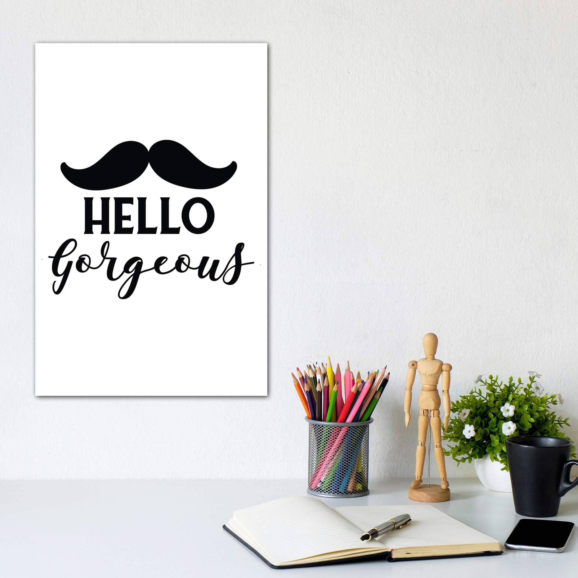 East Urban Home Hello Goregous Novelty - Textual Art Print | Wayfair