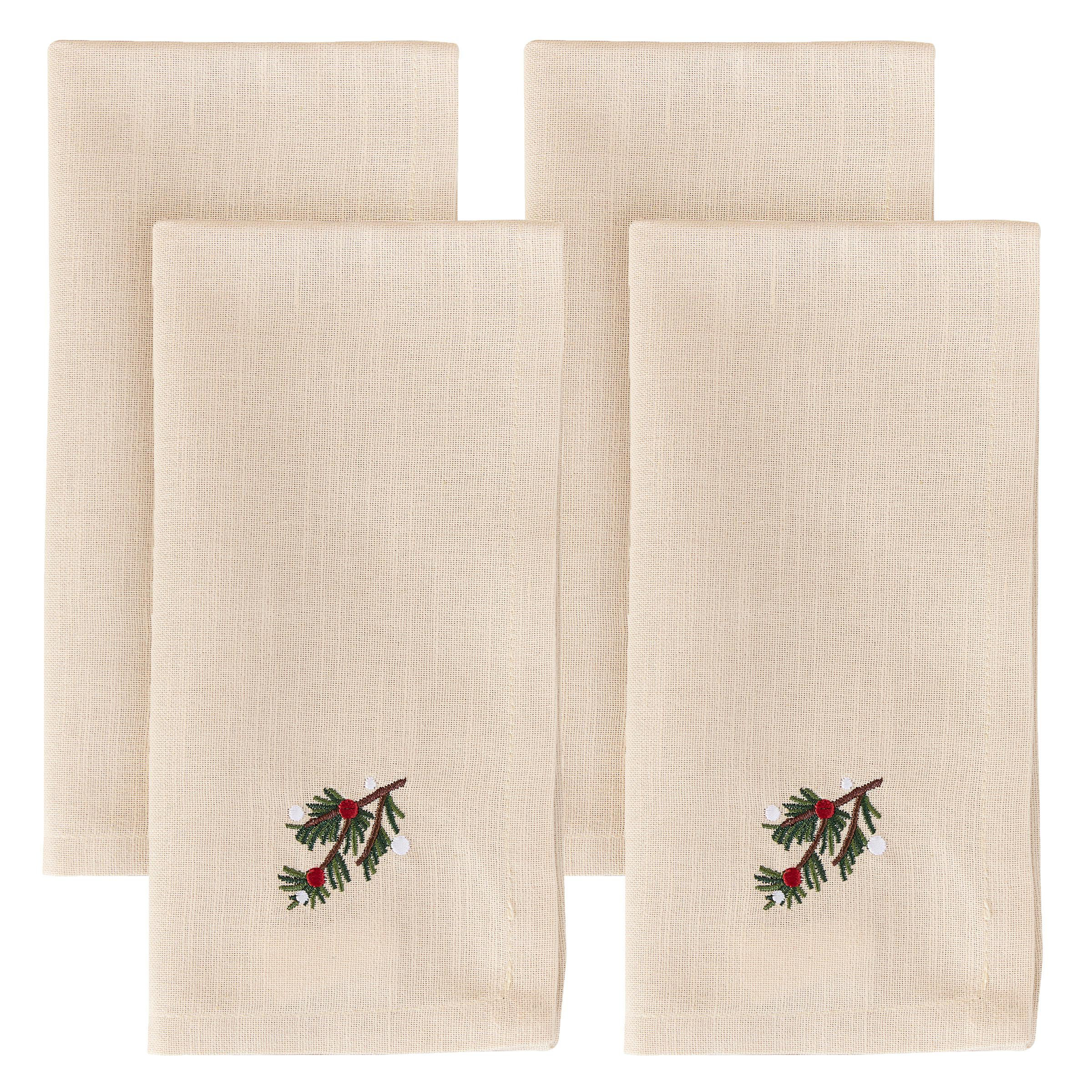The Holiday Aisle® Liliauna Holiday Tan Napkin Set Of 4 | Wayfair