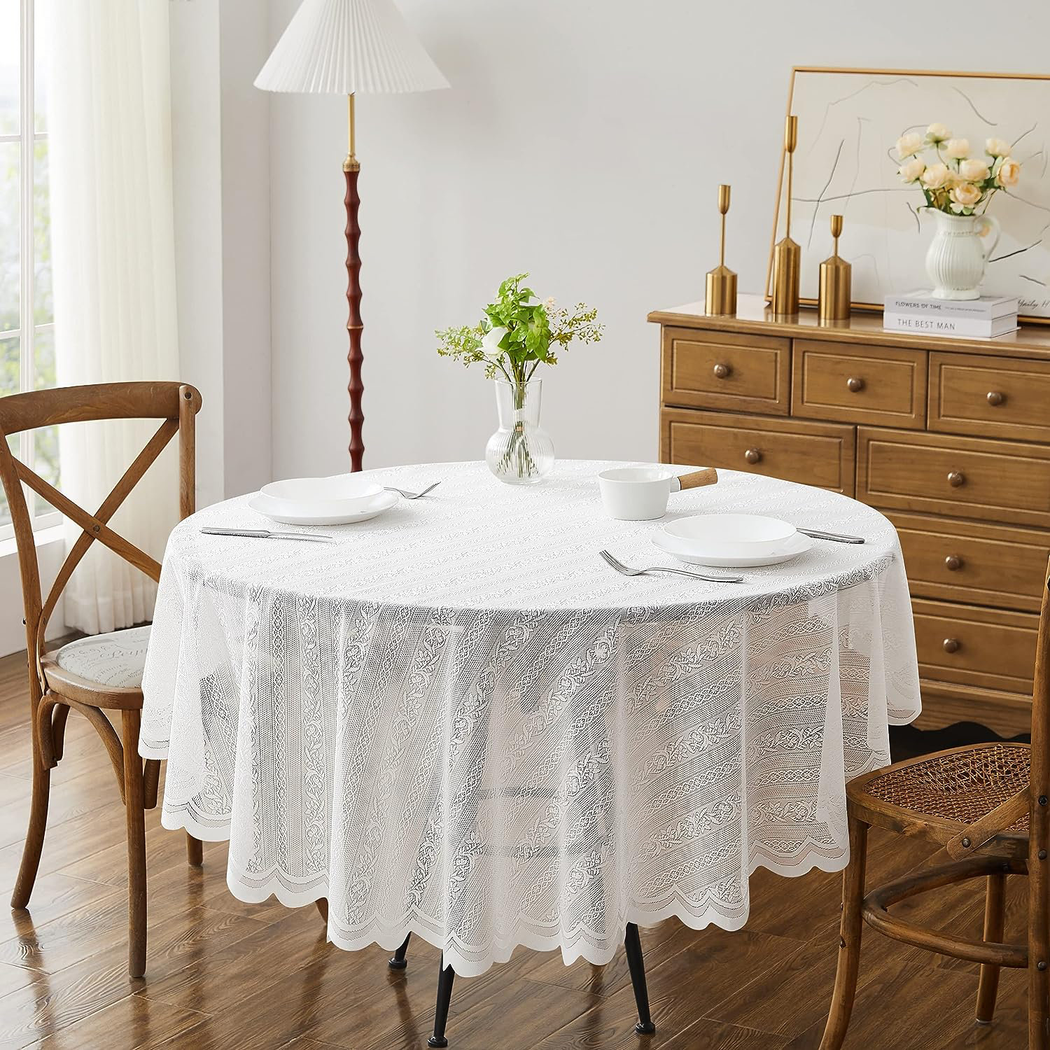 Ophelia & Co. Round Lace Tablecloth For Farmhouse Decor & Reviews ...