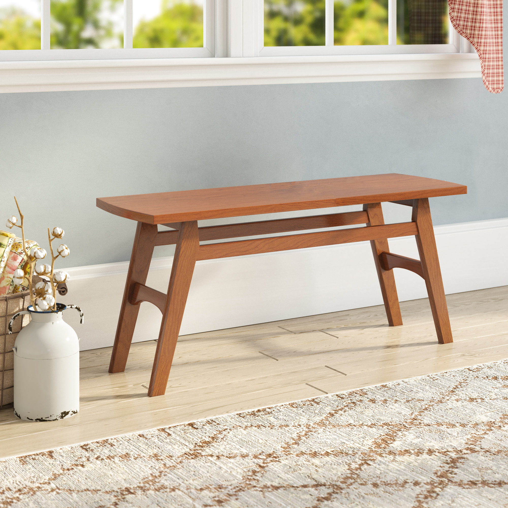 Gracie Oaks Kai Solid Walnut Bench | Wayfair