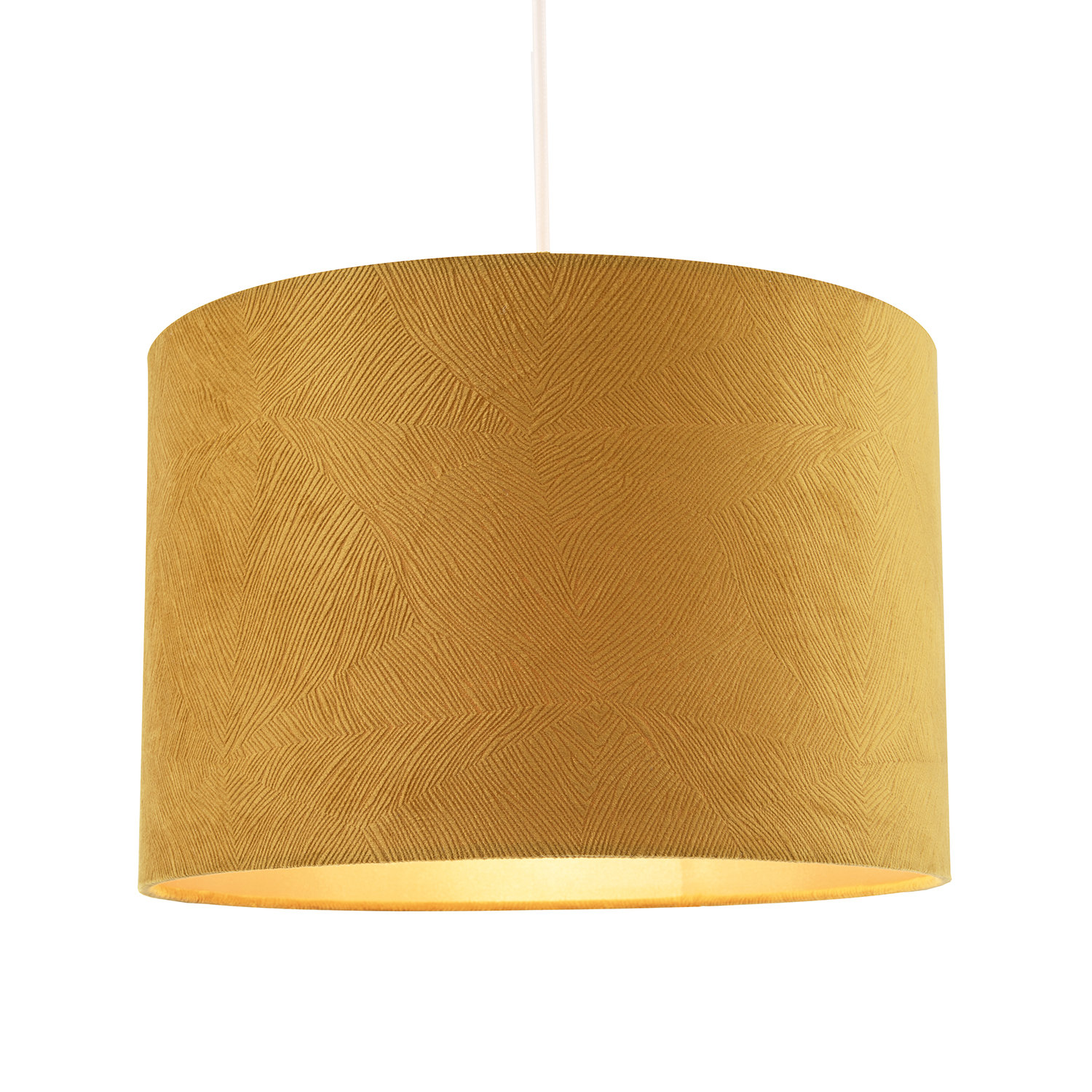 Fairmont Park Contemporary Thin Lined Soft Velvet Fabric Round Lamp ...