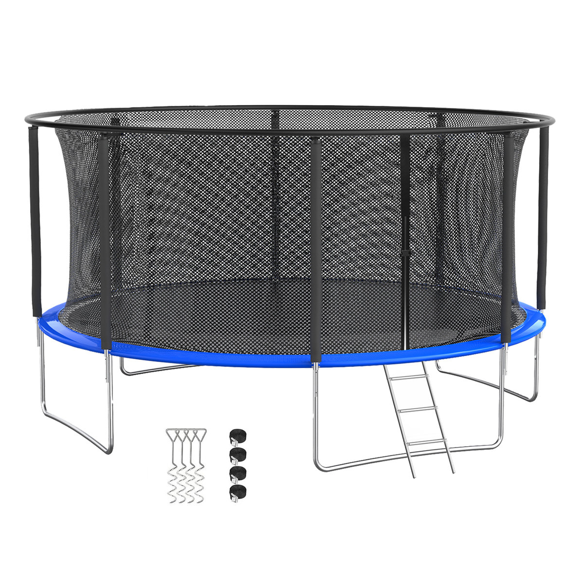 Famispick 12FT Round Backyard Outdoor Trampoline with Safety Enclosure ...