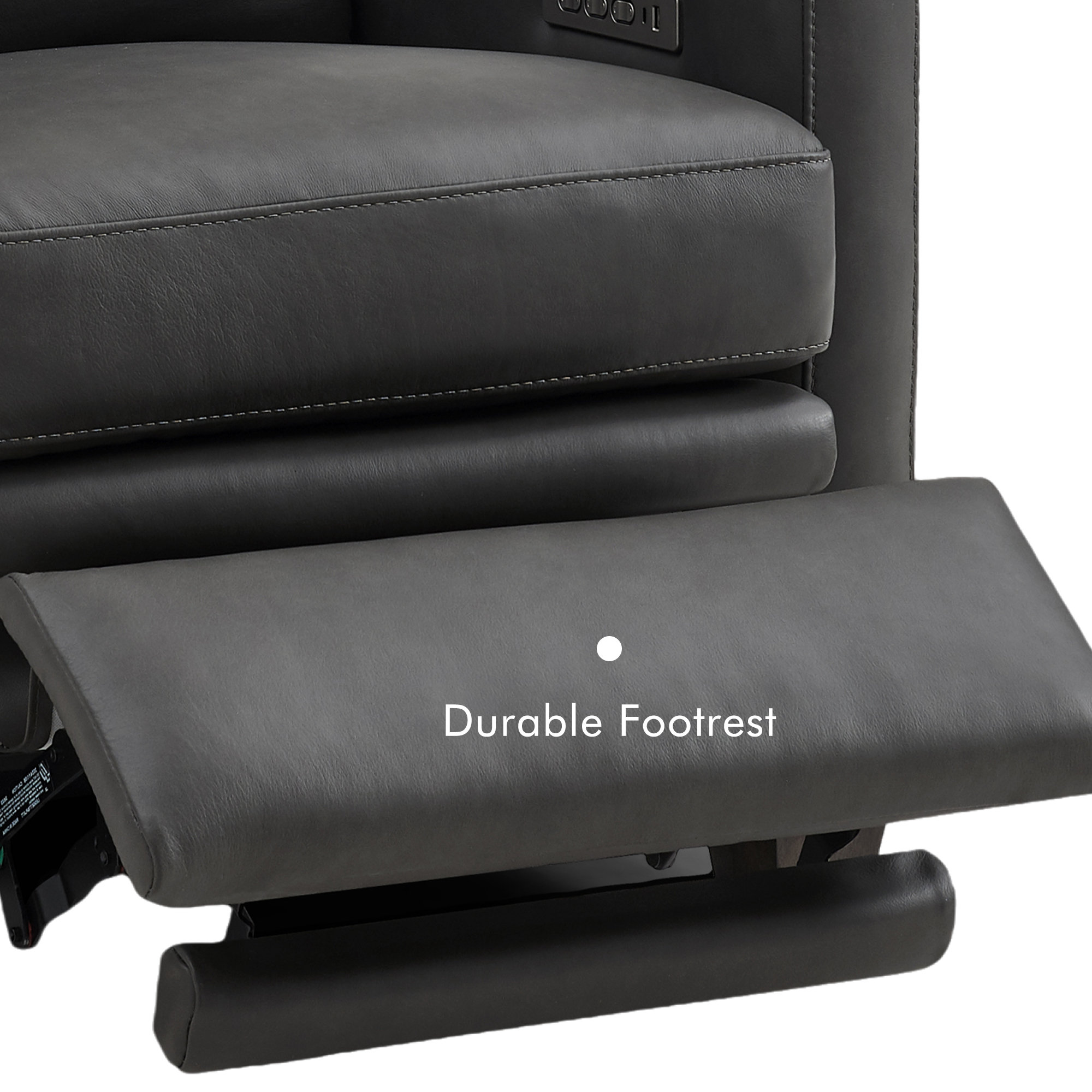 Hokku Designs Rumilly Triple-Motor Recliner Sofa 56" Genuine Leather ...