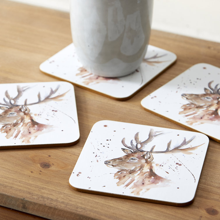 Alpen Home Gauron Country Life Coasters Set Of 4 - Stag | Wayfair.co.uk