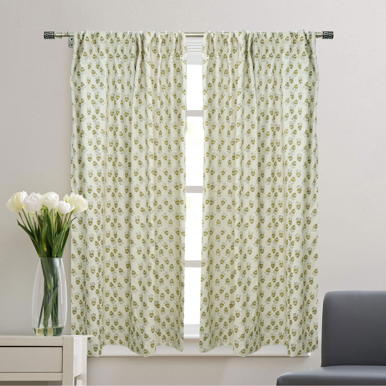 Red Barrel Studio® Heritage Inspired Block Print Linen Drape Handmade ...