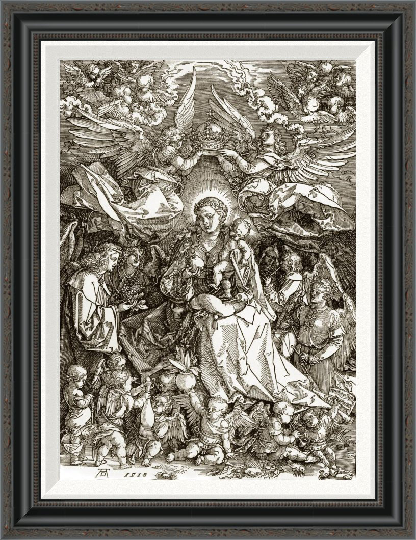Global Gallery 'The Virgin Crowned By Two Angels' by Albrecht Durer ...