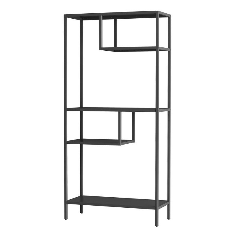 IRHOMA Contemporary 4-Compartment Storage Shelf with Industrial Metal ...