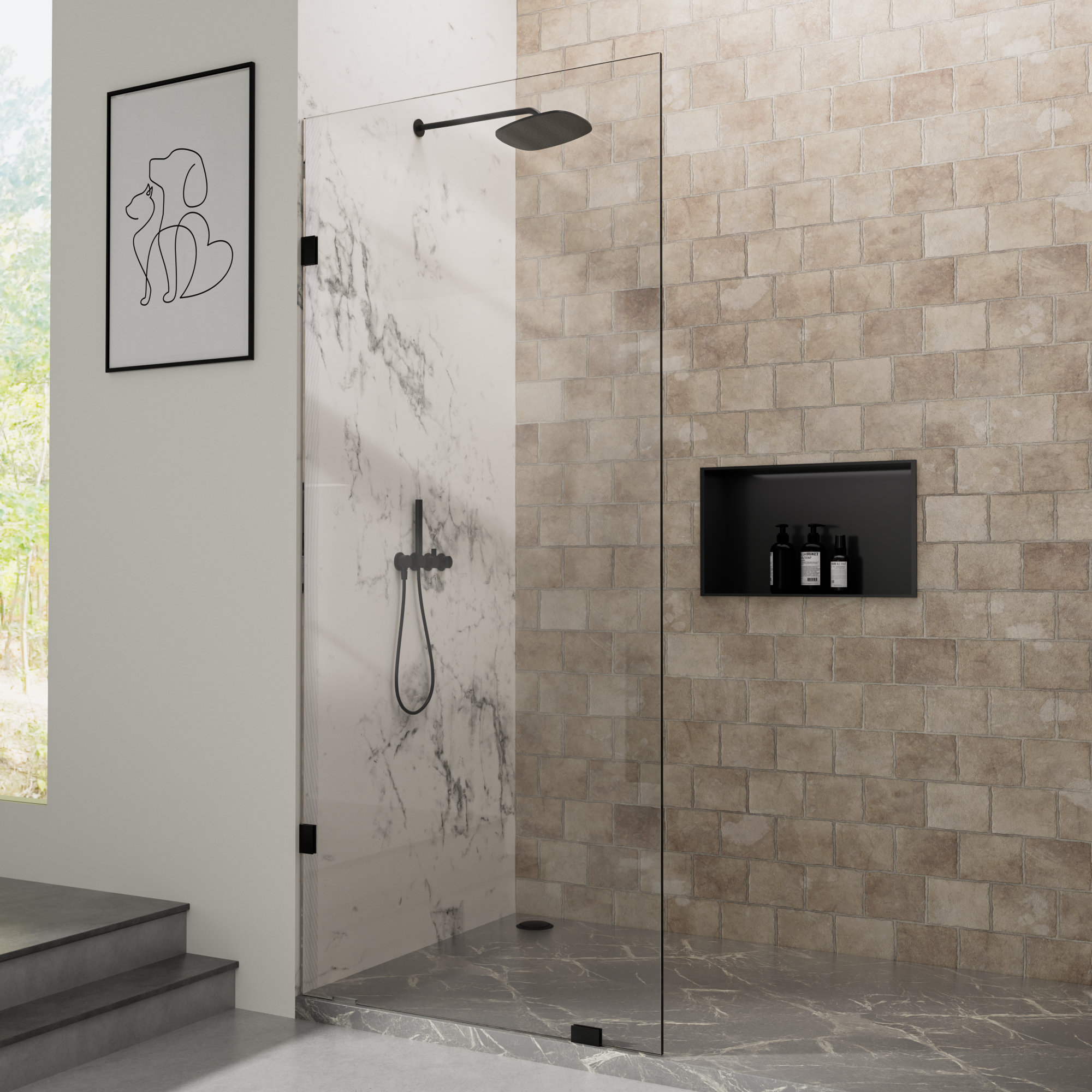 Mortix Spacious Easyclean Shower Screen - Tool-Free Fixed Panel, 10Mm(3 ...