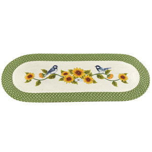 Ophelia & Co. Charming Sunflower Birds Braided Accent Rug | Wayfair