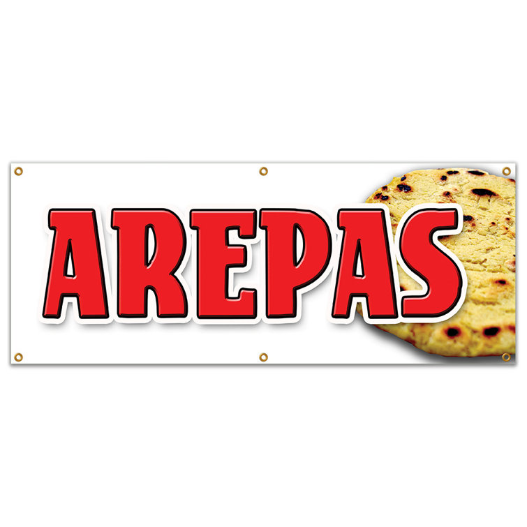 SignMission AREPAS BANNER SIGN Colombian Venezuelan Food Cheeseseafood ...