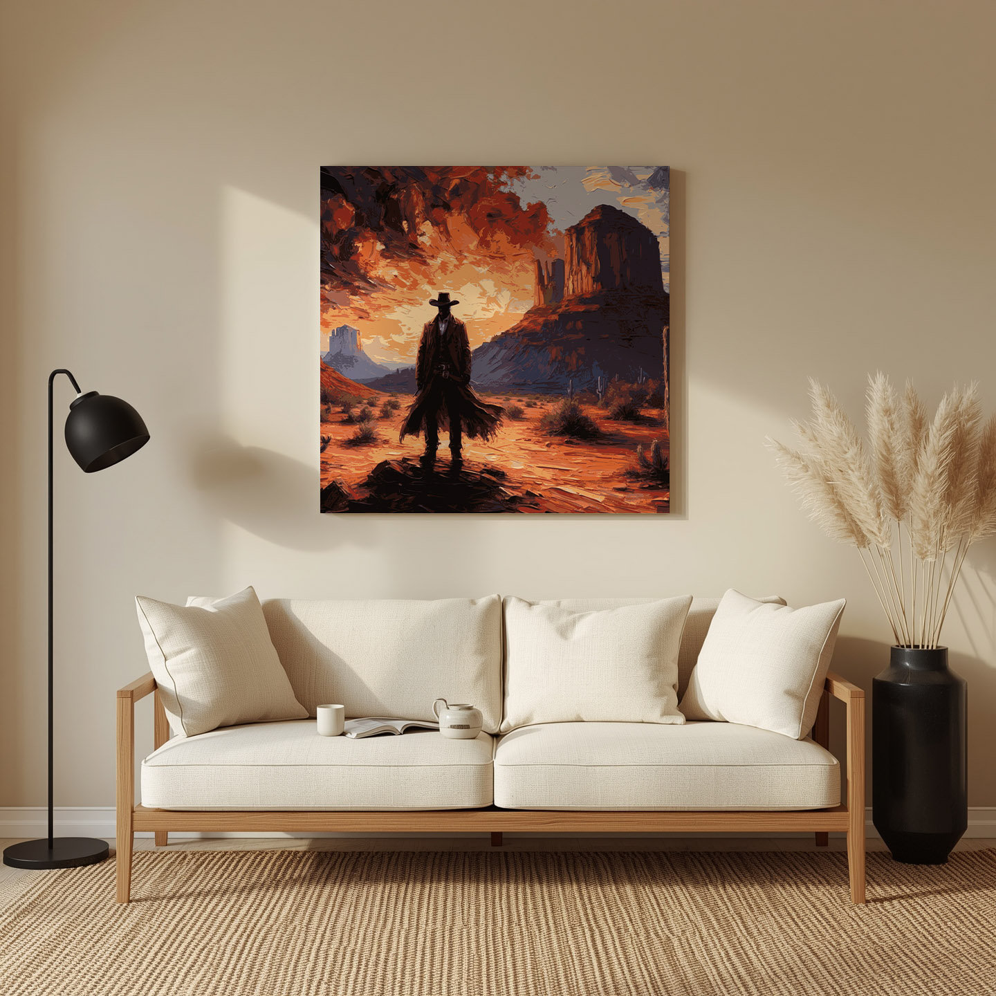 Foundry Select Southwestern Cowboy Outlaw Theme 75 Black Metal Wall Art ...