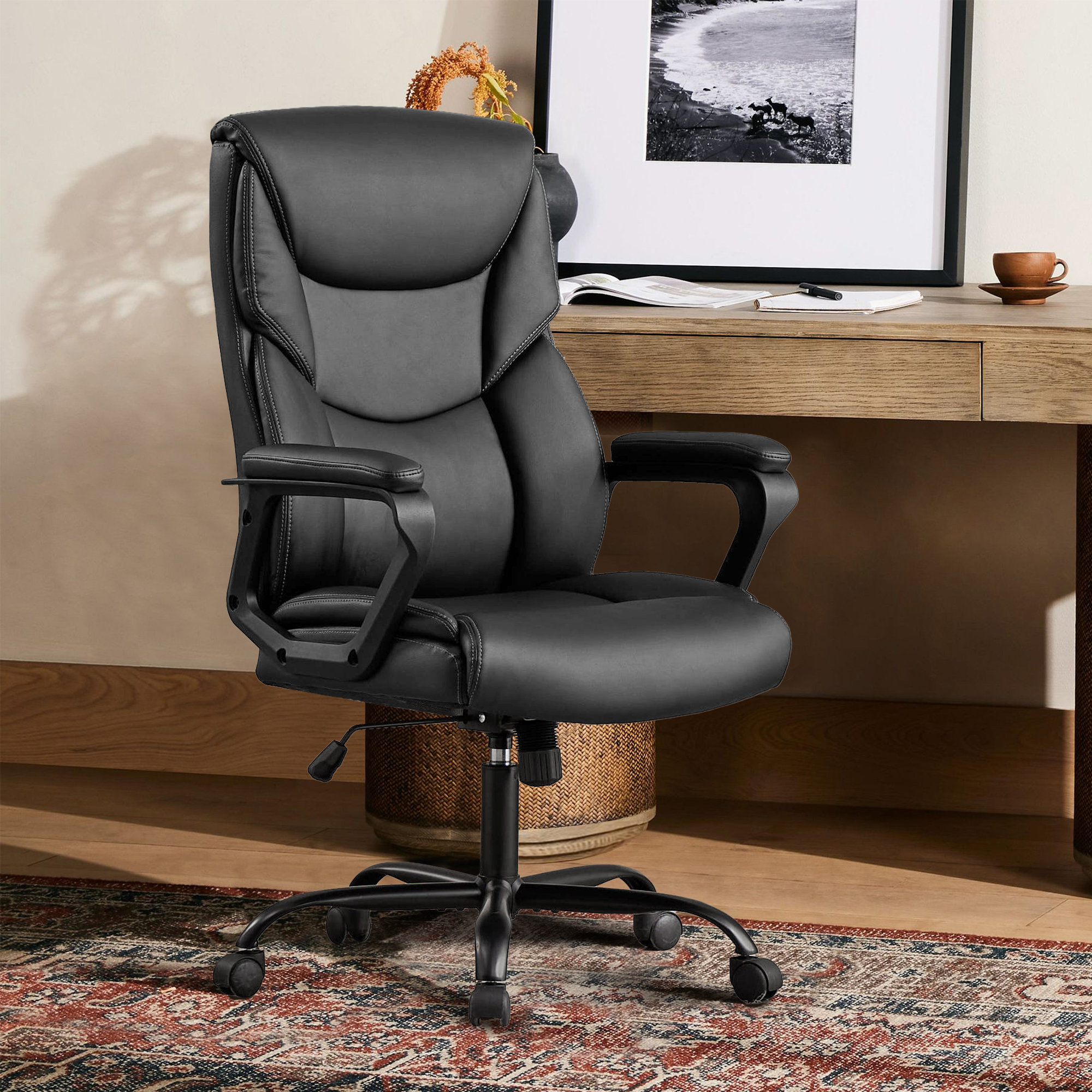 Latitude Run® Jakorey Vegan Leather Computer Executive Chair with ...