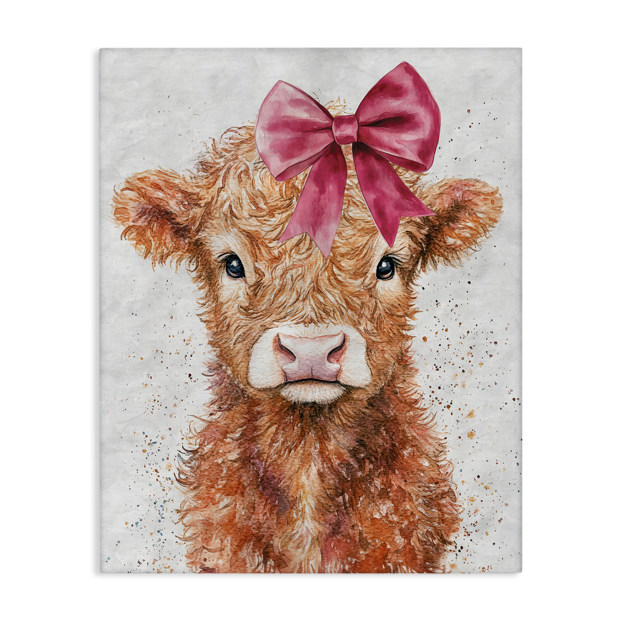 Ophelia & Co. Coquette Highland Cow Canvas, design by Nina Blue | Wayfair