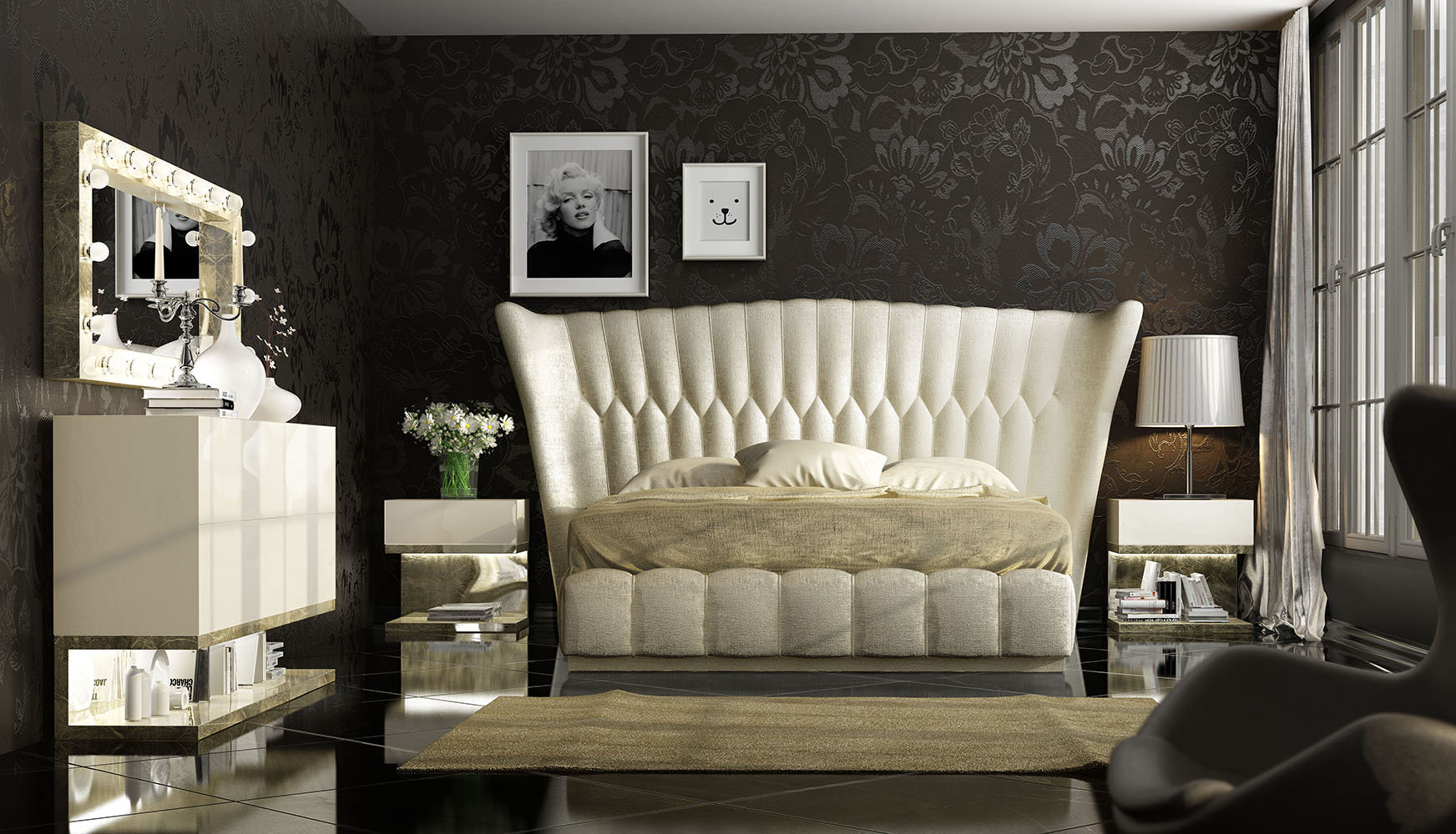 Everly Quinn Burcott Upholstered Standard 3 Piece Bedroom Set | Wayfair