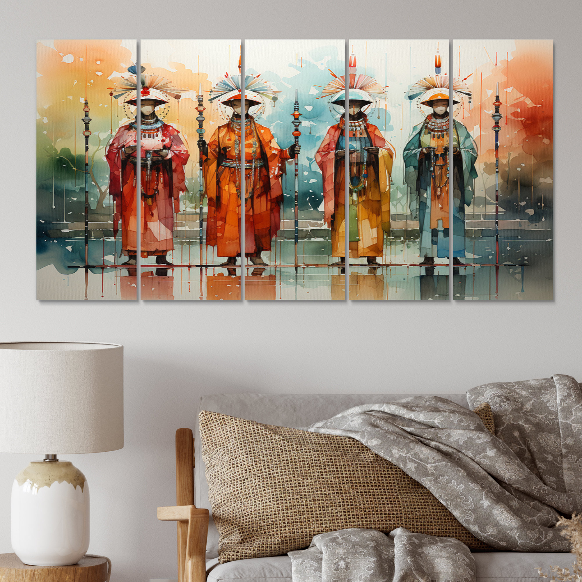 Red Barrel Studio® Native Art Kachinas Dance - Native American Art ...