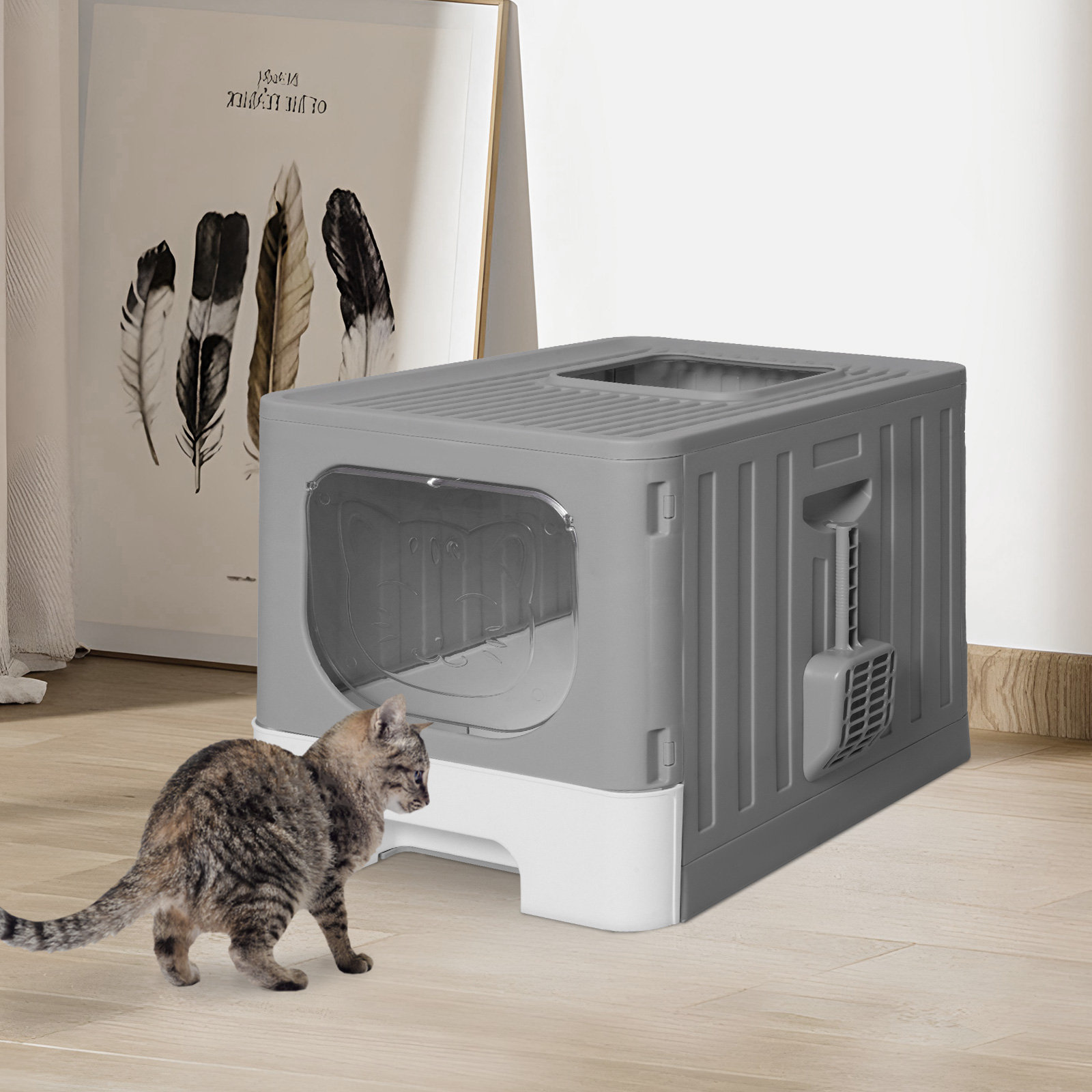 Tucker Murphy Pet™ Large Hooded Enclosed Cat Box - Wayfair Canada