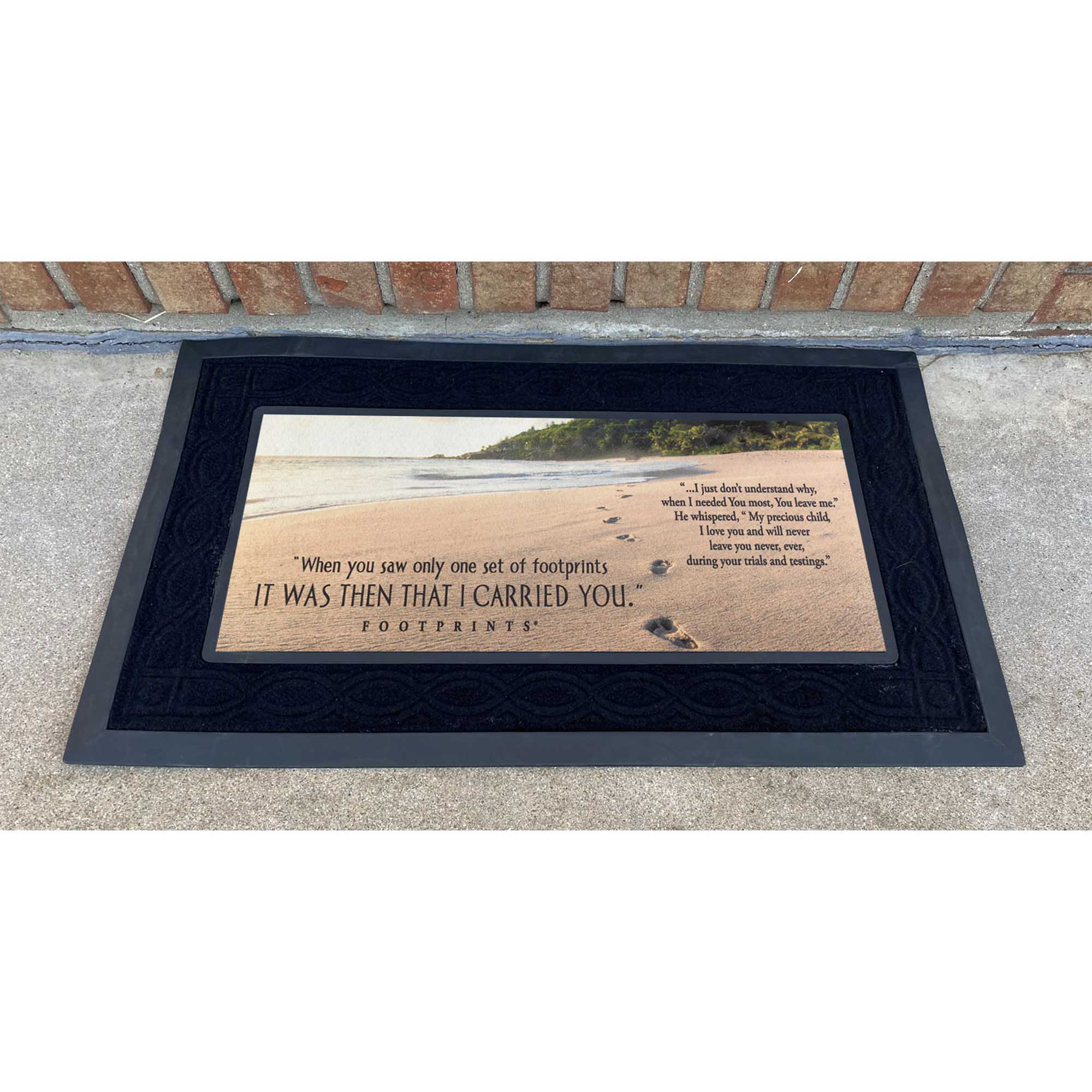 East Urban Home Doormat Insert Footprints 22x10 | Wayfair