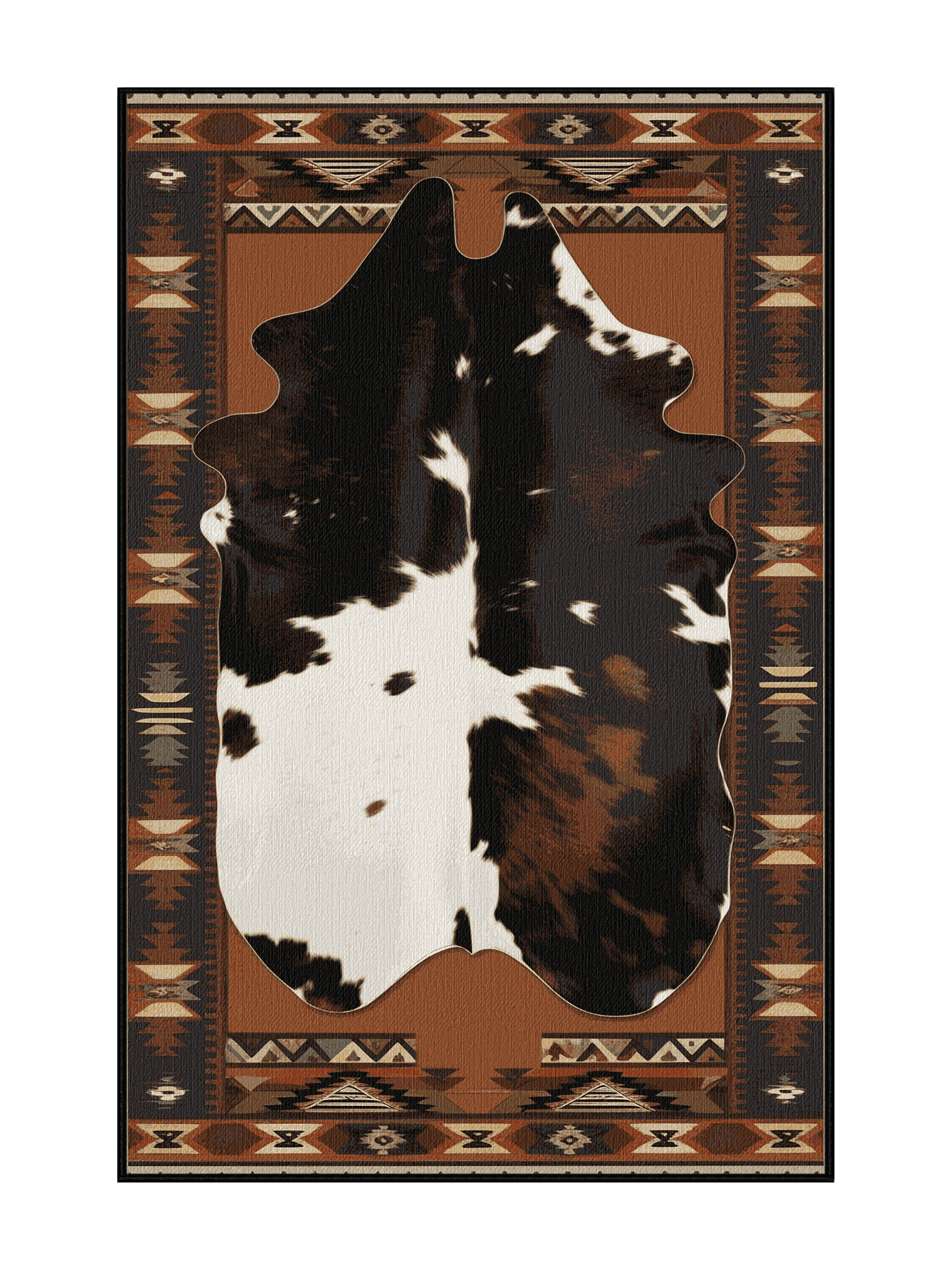 Foundry Select Washable Cowhide Pattern Southwestern Area Rug | Wayfair