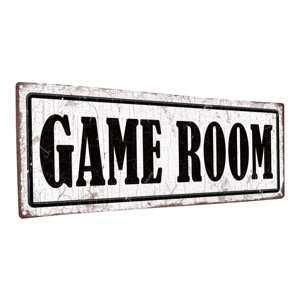 Trinx " Distressed, Game Room Metal Sign " on | Wayfair