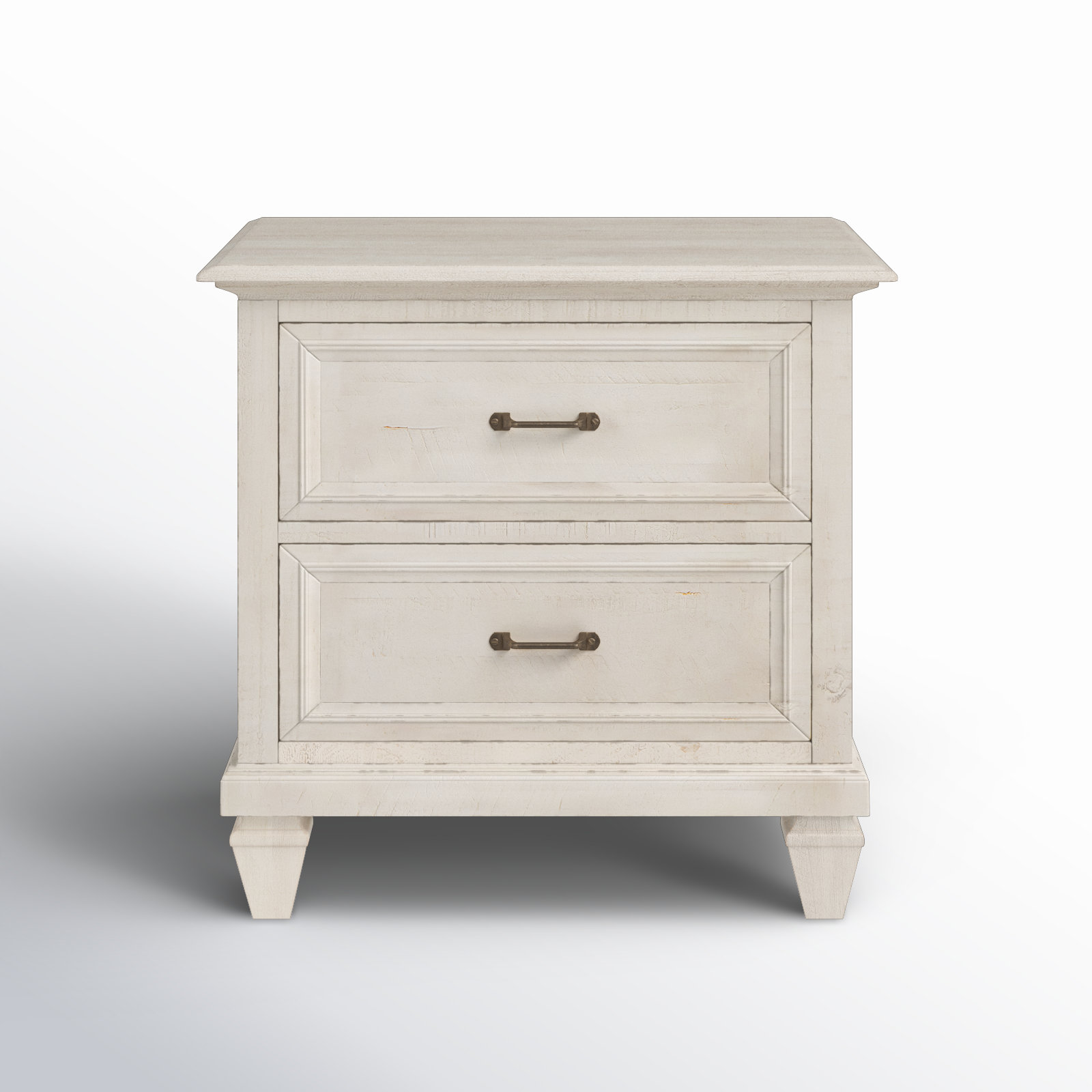 Canora Grey Jillaine 2 - Drawer Solid Wood Nightstand in Cream | Wayfair