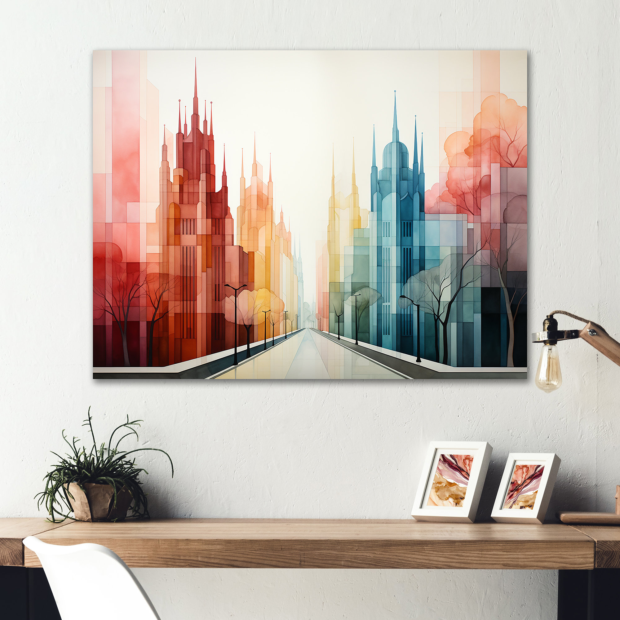 Lark Manor Watercolor Colourful New York City I - City New York Metal ...